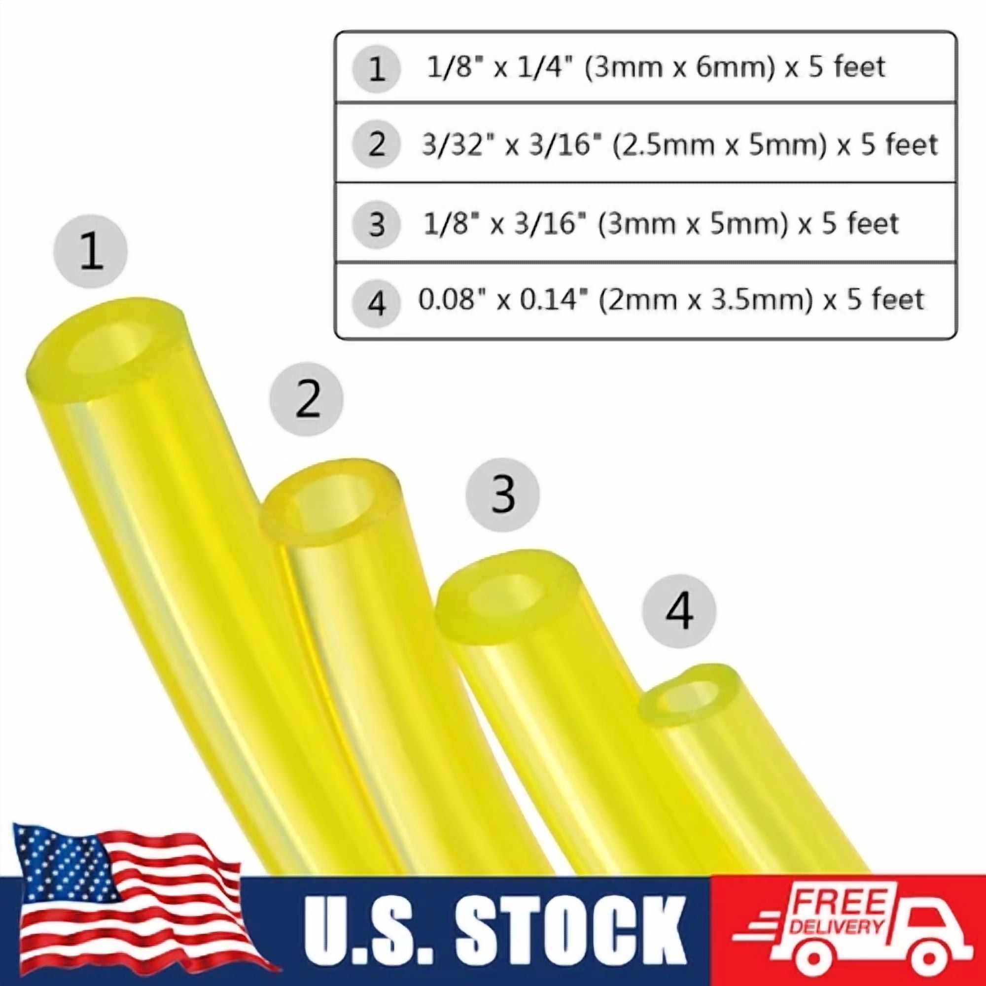 SIANA- 4Pcs 1.5M Petrol Gas Tube Fuel Hoses I.D 2Mm 2.5Mm 3Mm For ...