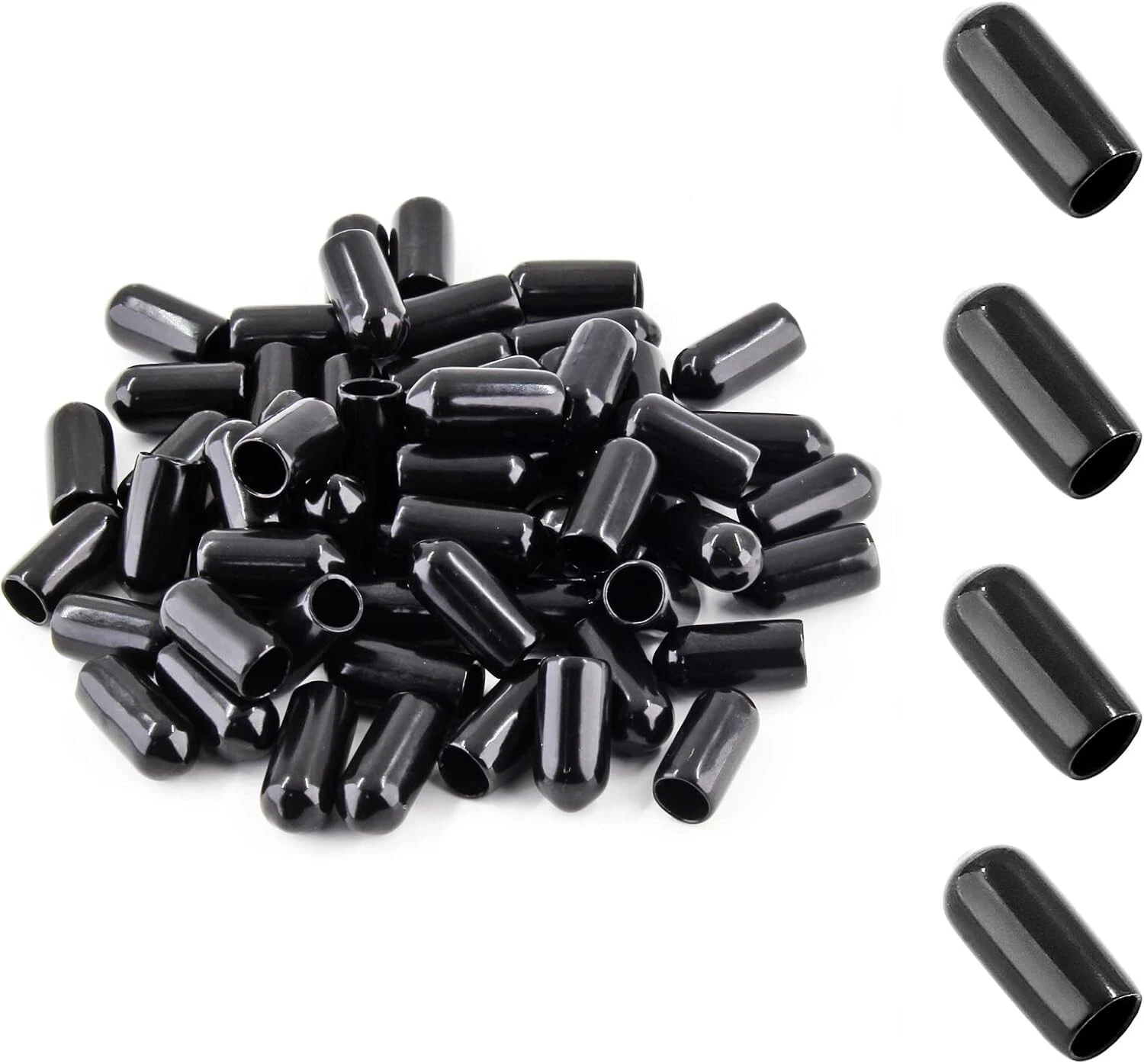 SIANA- 60Pcs Round Rubber End Caps 5/16 Inch/8Mm Screw Thread ...
