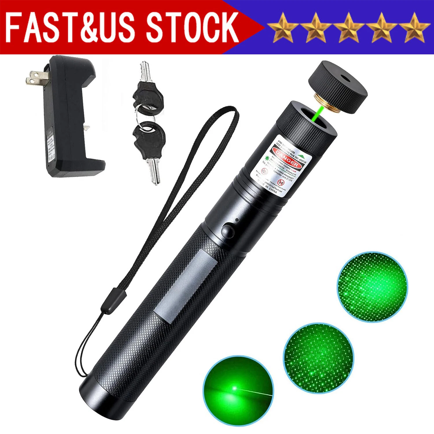 SIANA- 990Miles Green Laser Pointer Rechargeable Lazer Pen 532Nm ...