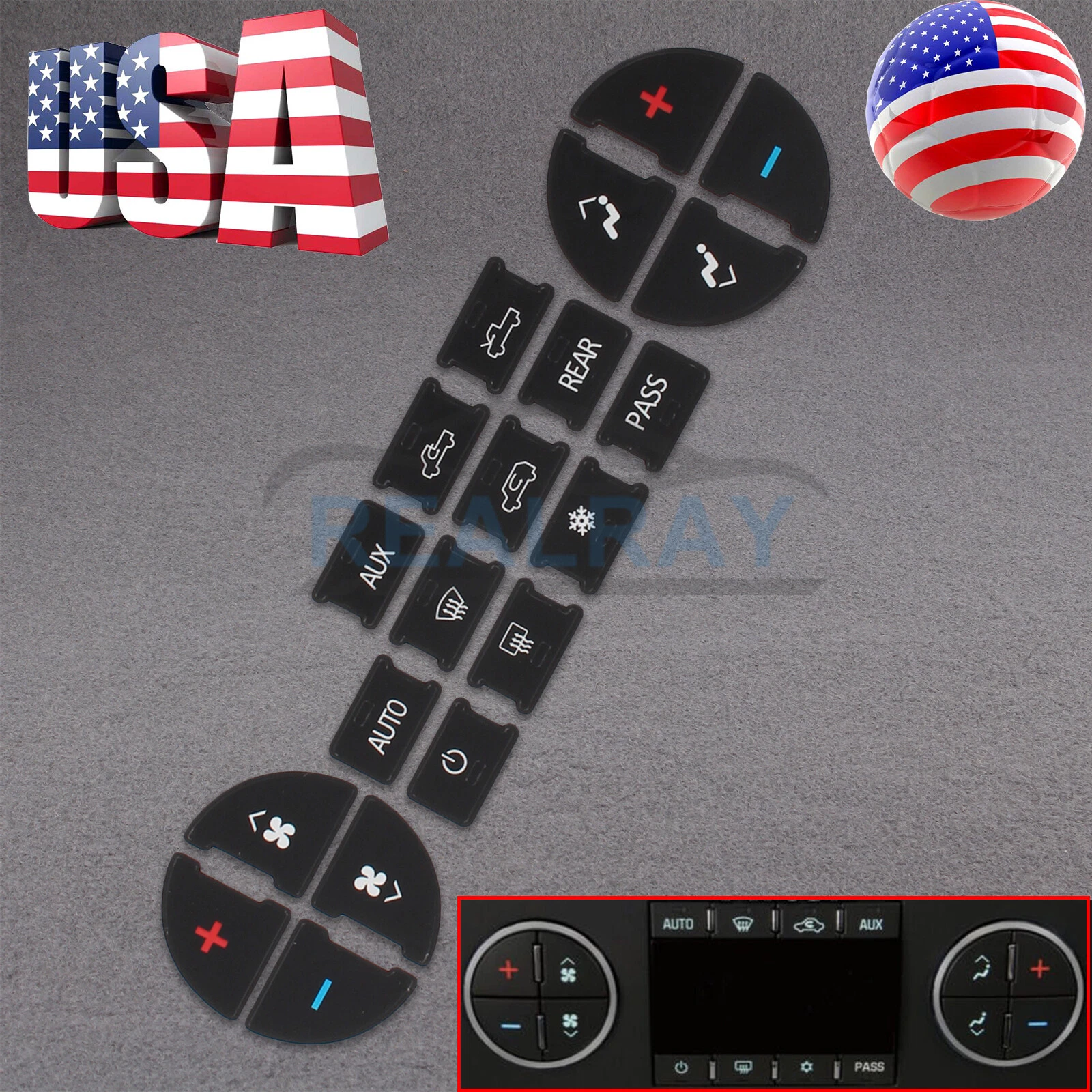 SIANA- Ac Dash Button Repair Kit Decal Stickers For Chevy Silverado ...