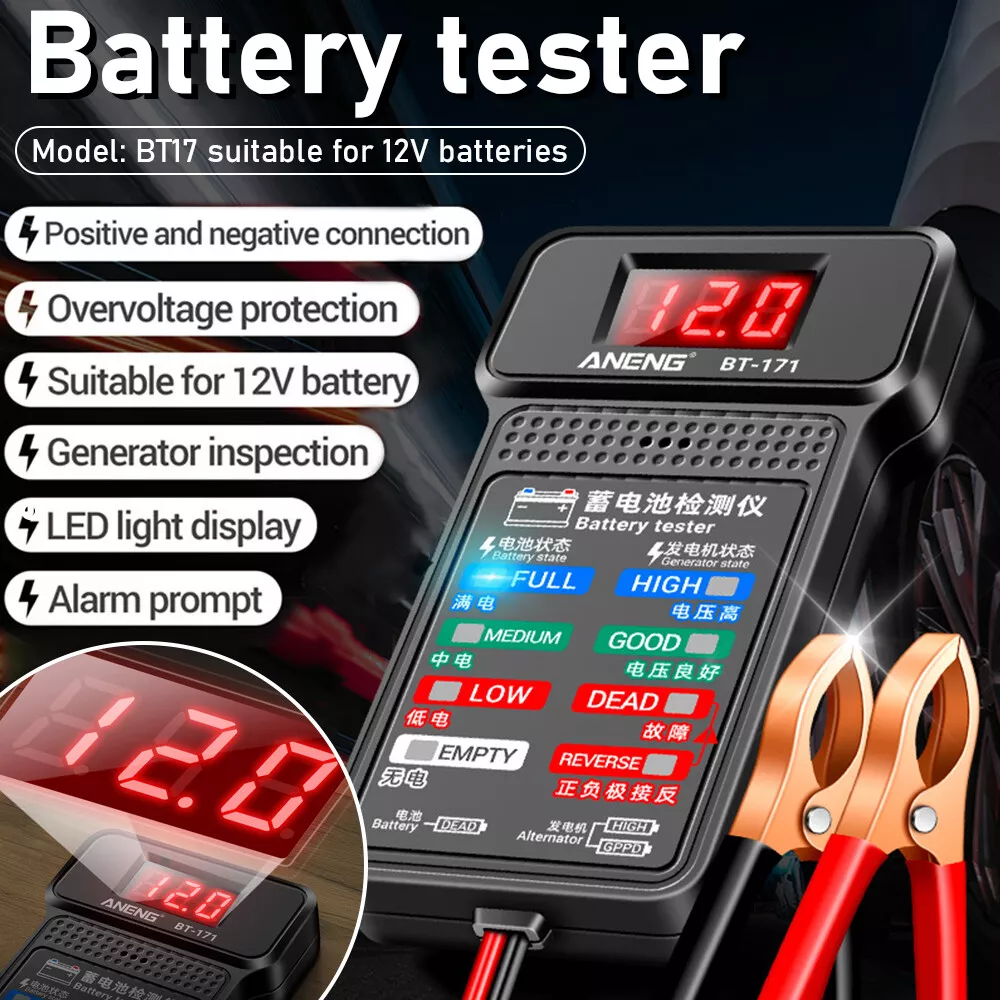 SIANA- Battery Tester Bt-171 Monitor Panel Gauge-Battery Status ...