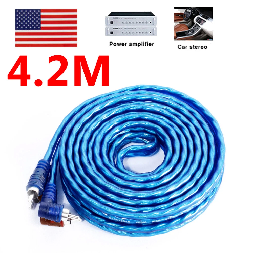 SIANA- Blue 4.2M Amp Rca Cables Car Audio Inter Connect Cable For 2 ...