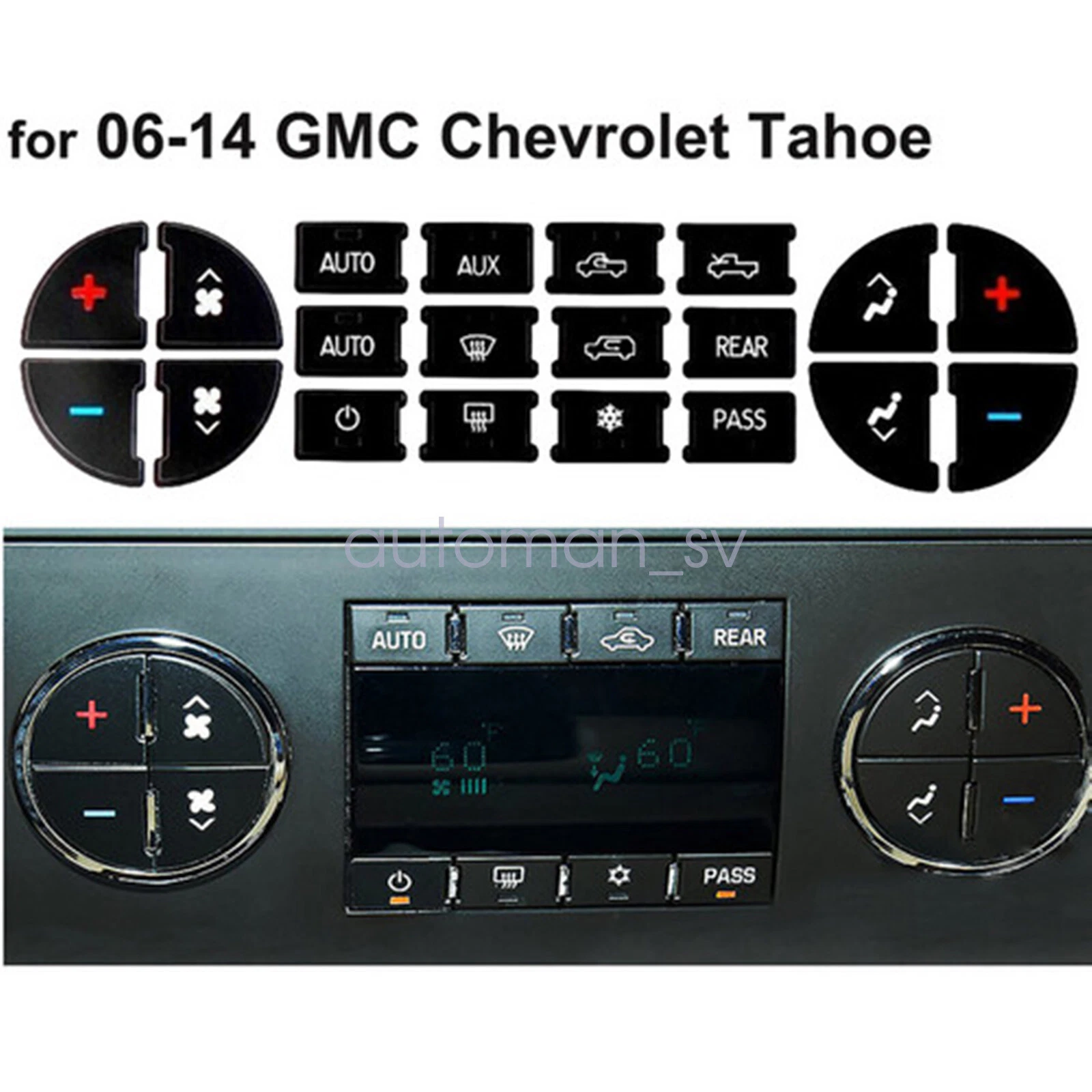 SIANA- Central Control Area Ac Button Stickers Replacement Fit For 2007 ...