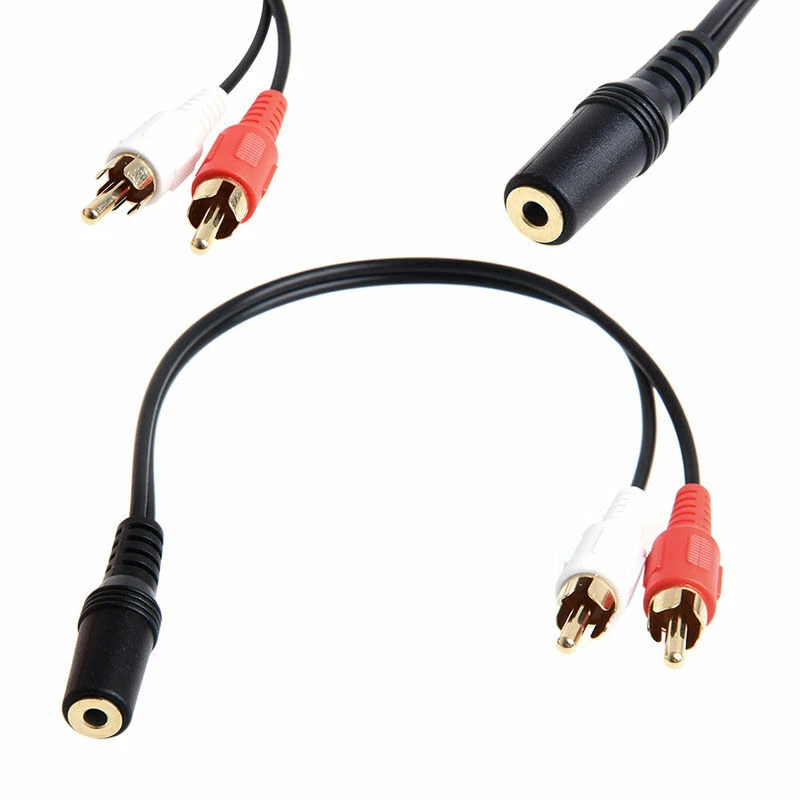SIANA- Gold 3.5Mm 1/8 Stereo Female Mini Jack To 2 Male Rca Plug ...