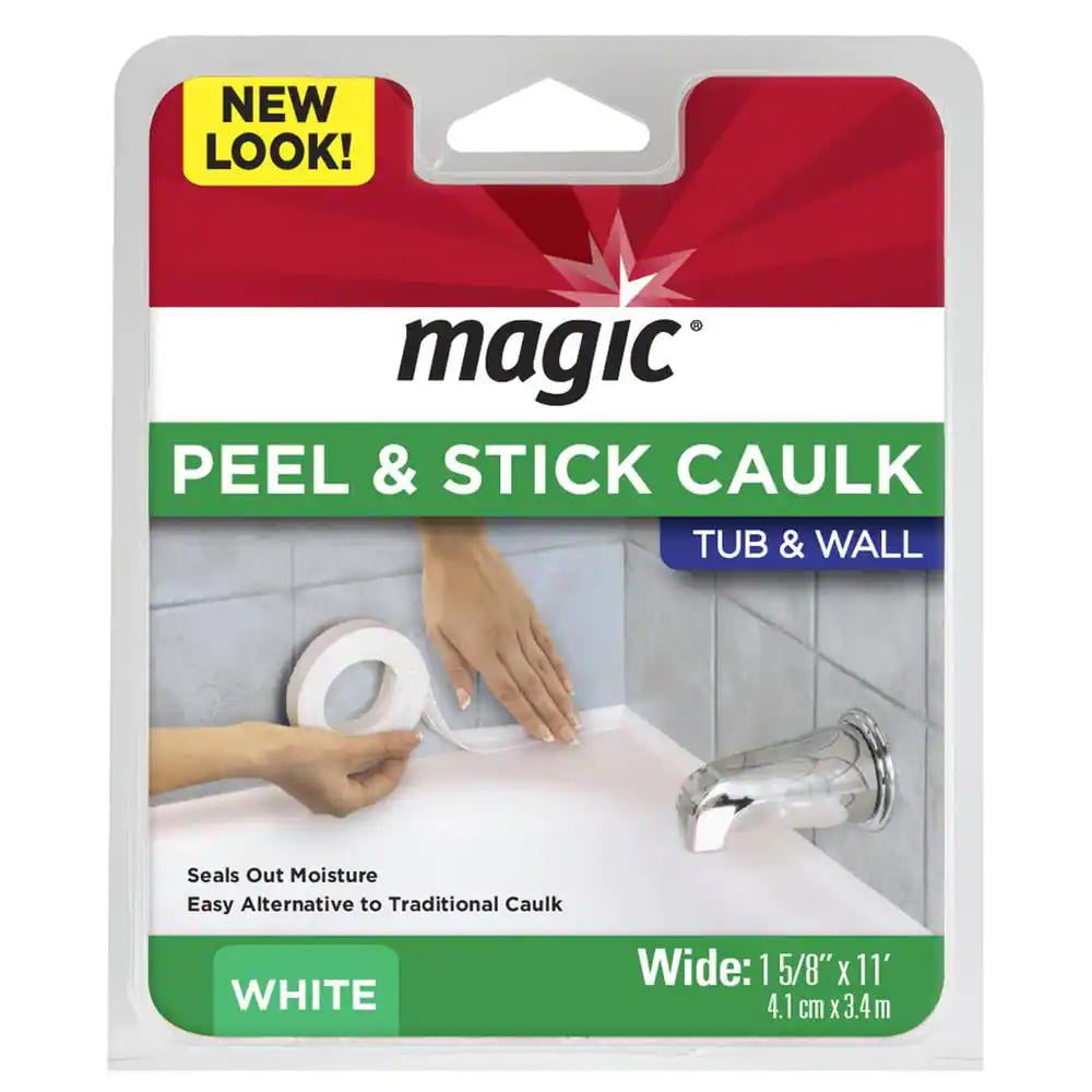 SIANA- Magic Peel & Stick Caulk Tub & Wall White 1-5/8" X 11' Bathtub ...
