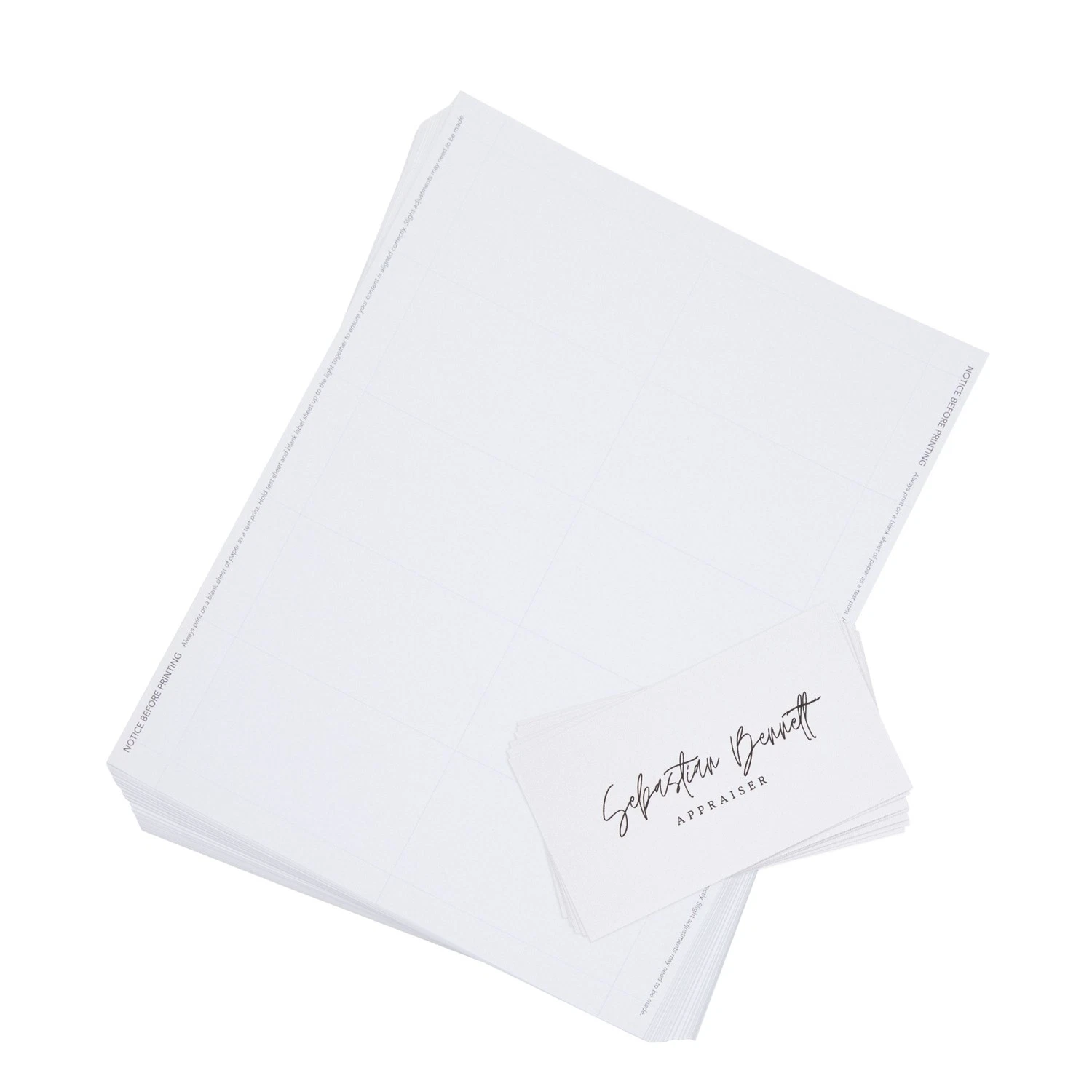 SIANA- Printable Business Cards, Self Adhesive Sleeves 3.75X2.36 In (50 ...