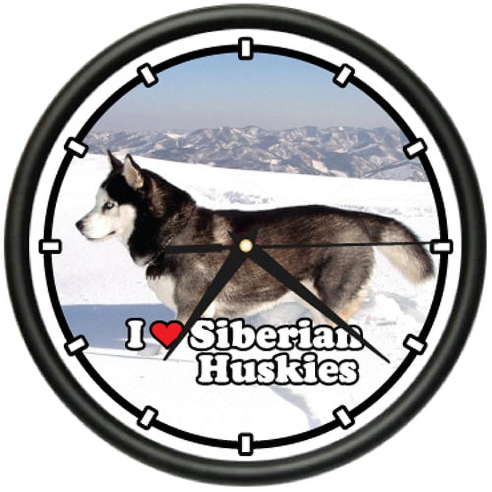 SIBERIAN HUSKY Wall Clock huskies dog breeder gift - Walmart.com
