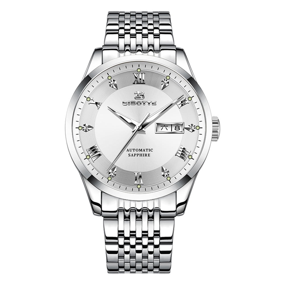 SIBOTTE Men Week Month Vintage Wristwatch Analog Rhinestone Automatic ...