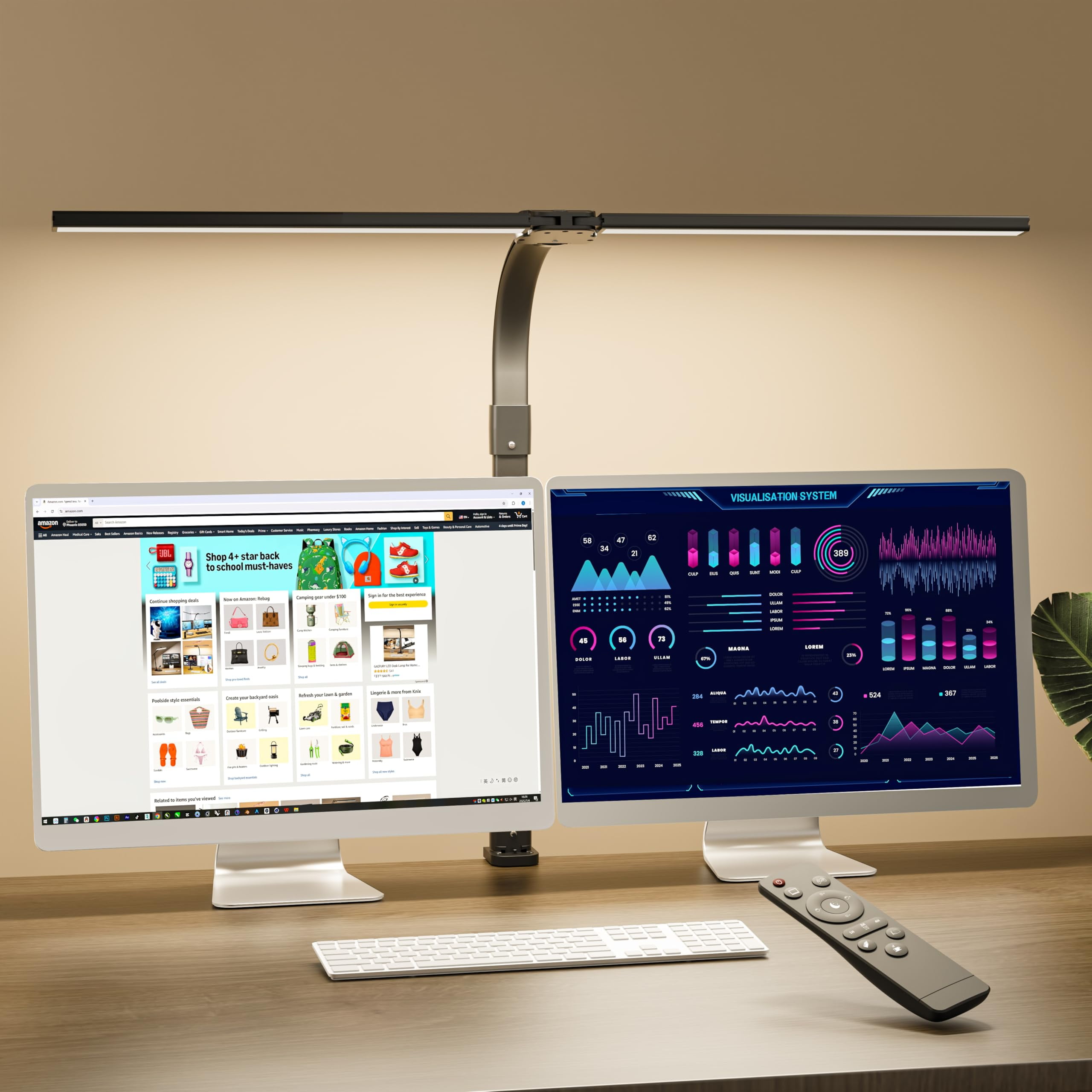 SICCOO LED Double Head Desk Lamp,24W Brightest Architect Double Swing ...
