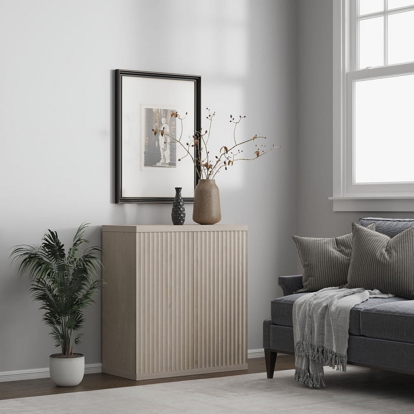 SICOTAS 30.9" Fluted Sideboard Buffet Cabinet with Deep Storage, Modern ...