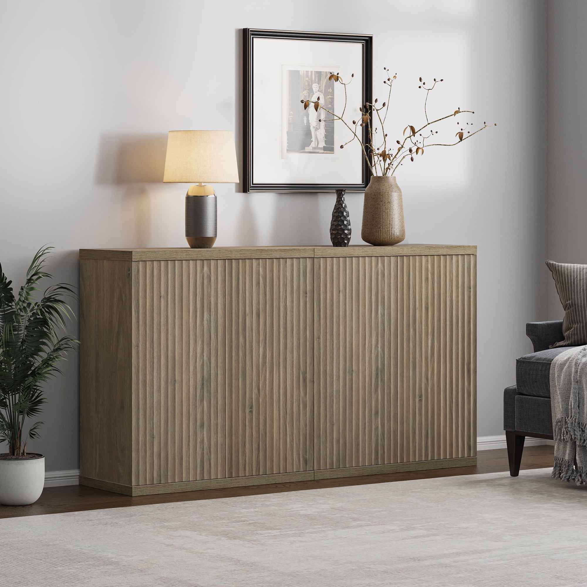 SICOTAS 30.9" Modern Sideboard Buffet Cabinet with Storage Set of 2 ...