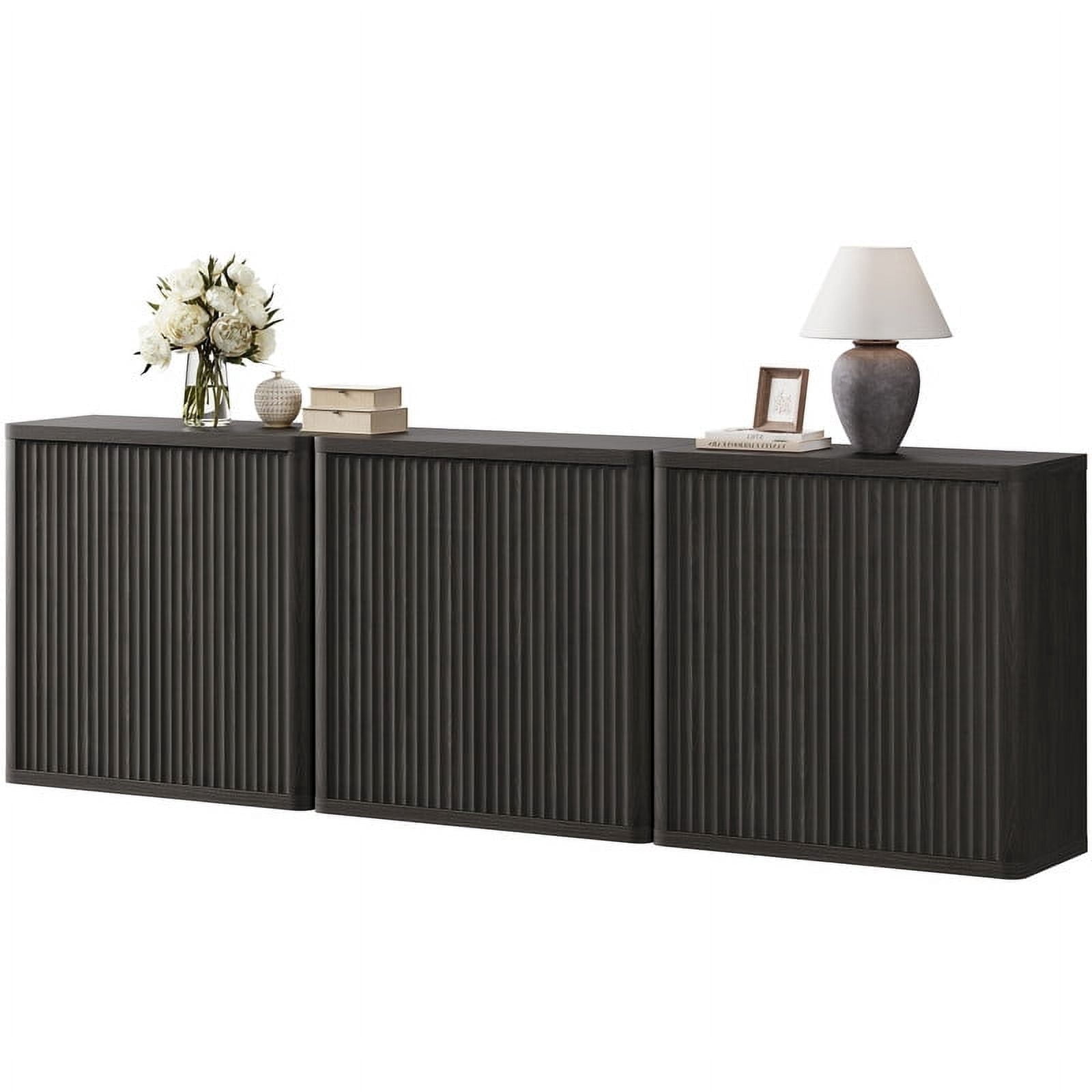 SICOTAS 34.6" Wide&Large Black Sideboard Buffet Cabinet Set of 3 with ...
