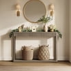 Shaiailed 47" Faux Travertine Console Table with 2 Drawers,Long ...