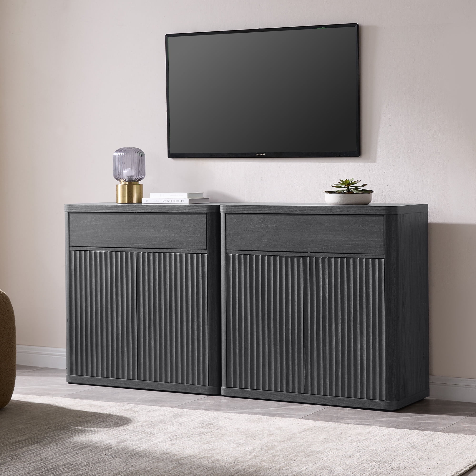 SICOTAS 69.2" Wide TV Consle Cabinet with Storage,Modern Media Consle ...