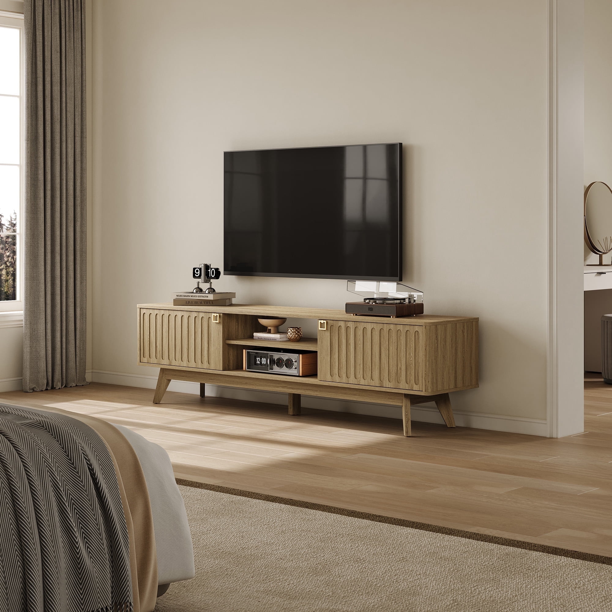 SICOTAS 70.1" Extra Long Modern TV Stand, Minimalist Console Table with ...