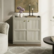 Lunale 47.2" Modern Curved Sideboard Storage Cabinet, Decorative Wooden Console Table Coffee Bar ...