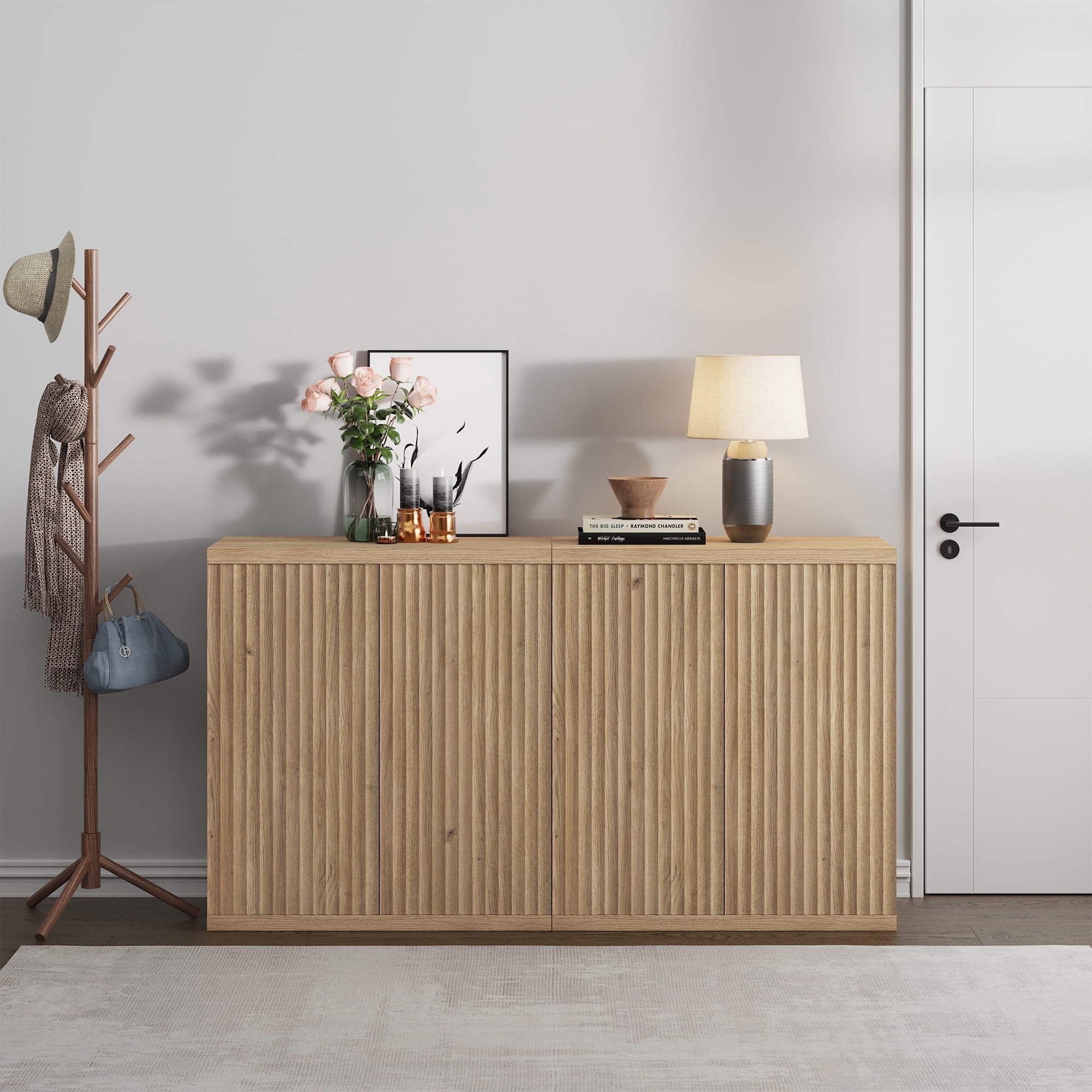 SICOTAS Modern Waveform Storage Cabinet Set of 2– 31” Sideboard with ...