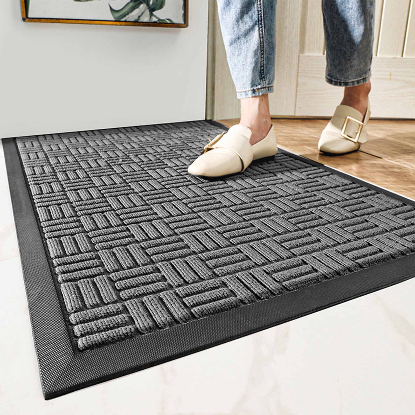 SIDIANBAN Door Mats, Outdoor Indoor Welcome Mat, Low Profile Non-Slip ...