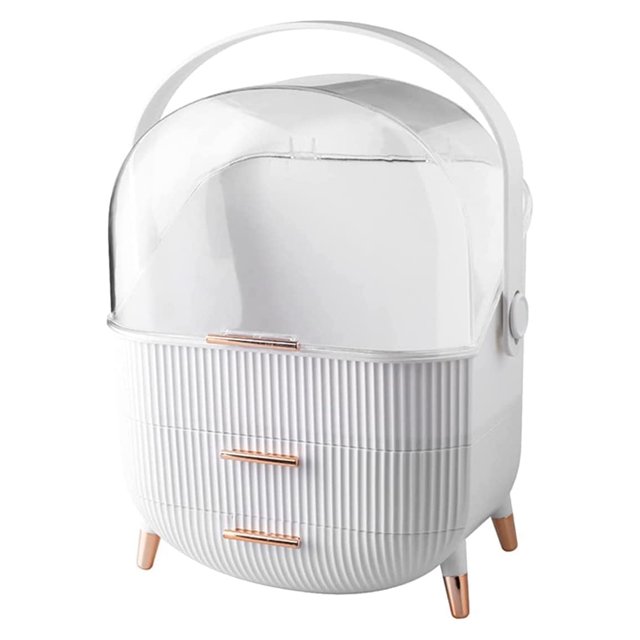 SIDIANBAN Makeup Storage Organizer, Cosmetics Display Case with 2-Layer ...