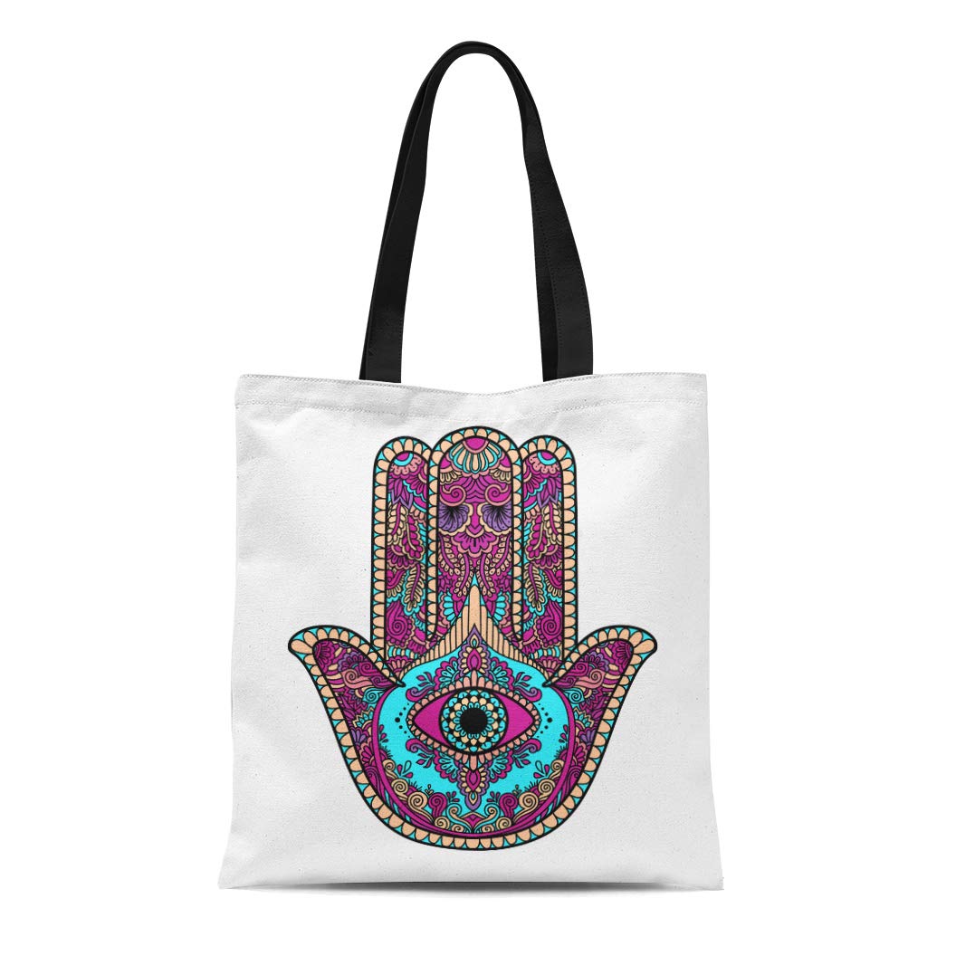 SIDONKU Canvas Bag Resuable Tote Grocery Shopping Bags Multicolored of ...