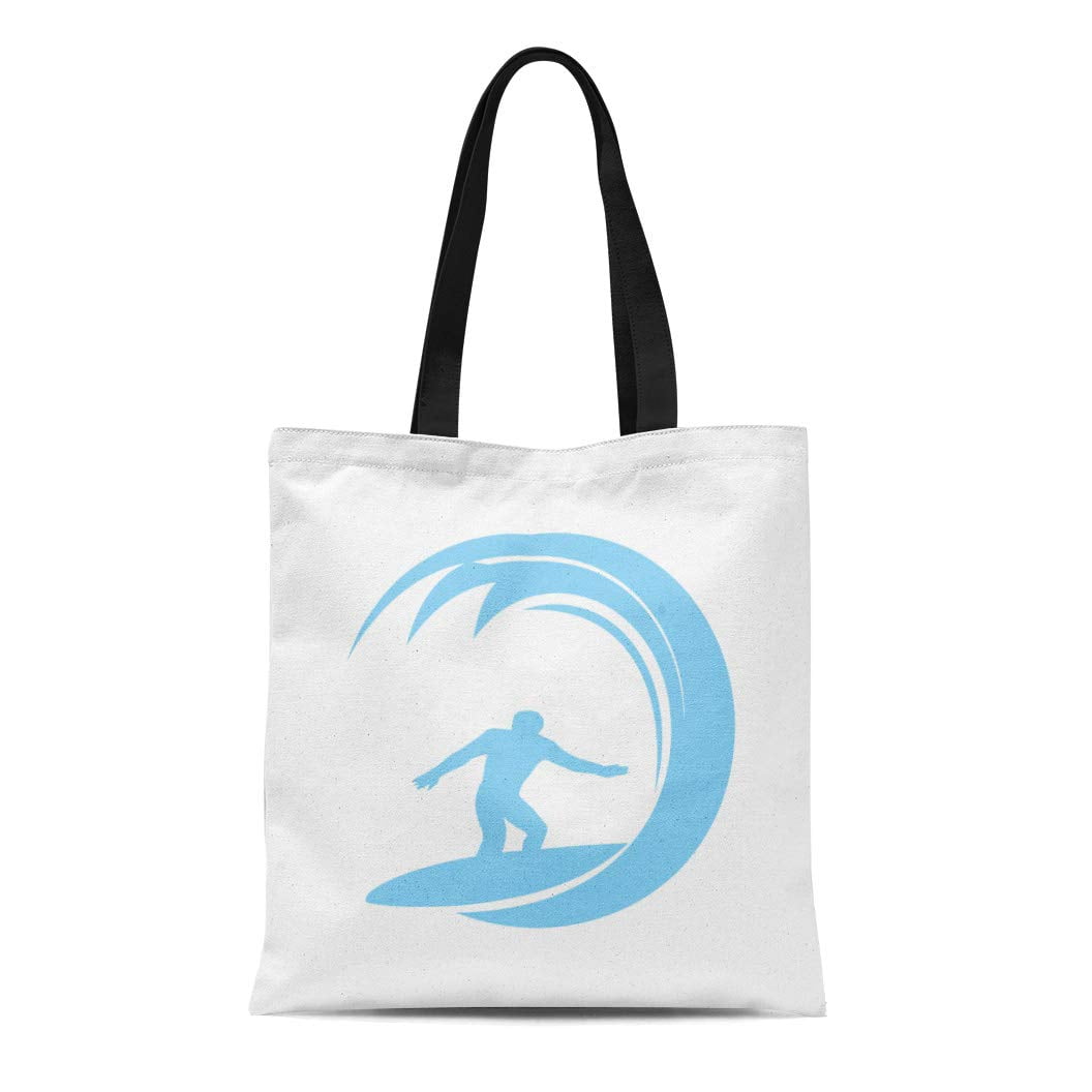 SIDONKU Canvas Tote Bag Surfer Baby Blue Surfing Surf Cute Cool Wave ...