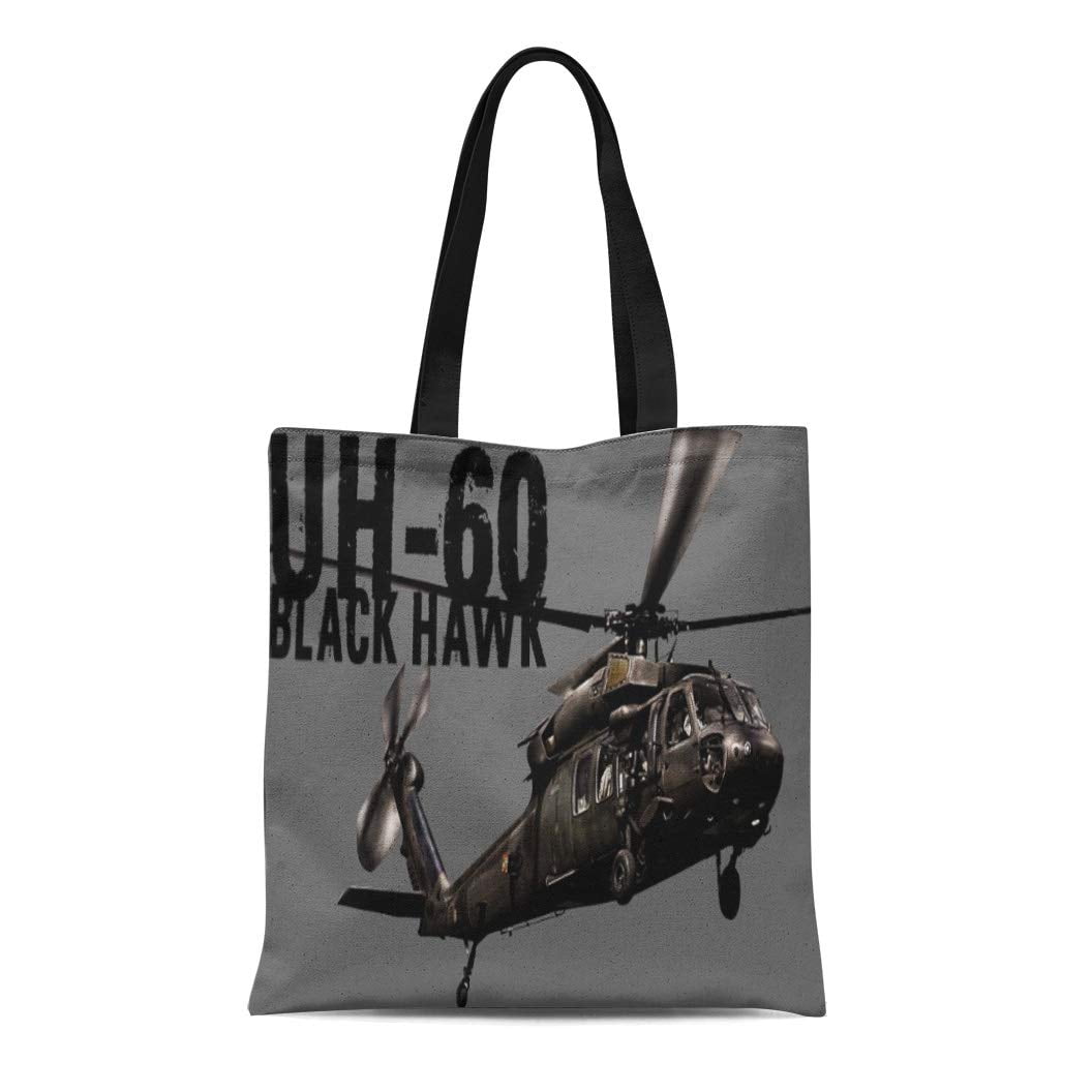 SIDONKU Canvas Tote Bag Utility Black Hawk Helicopter Night Seahawk ...
