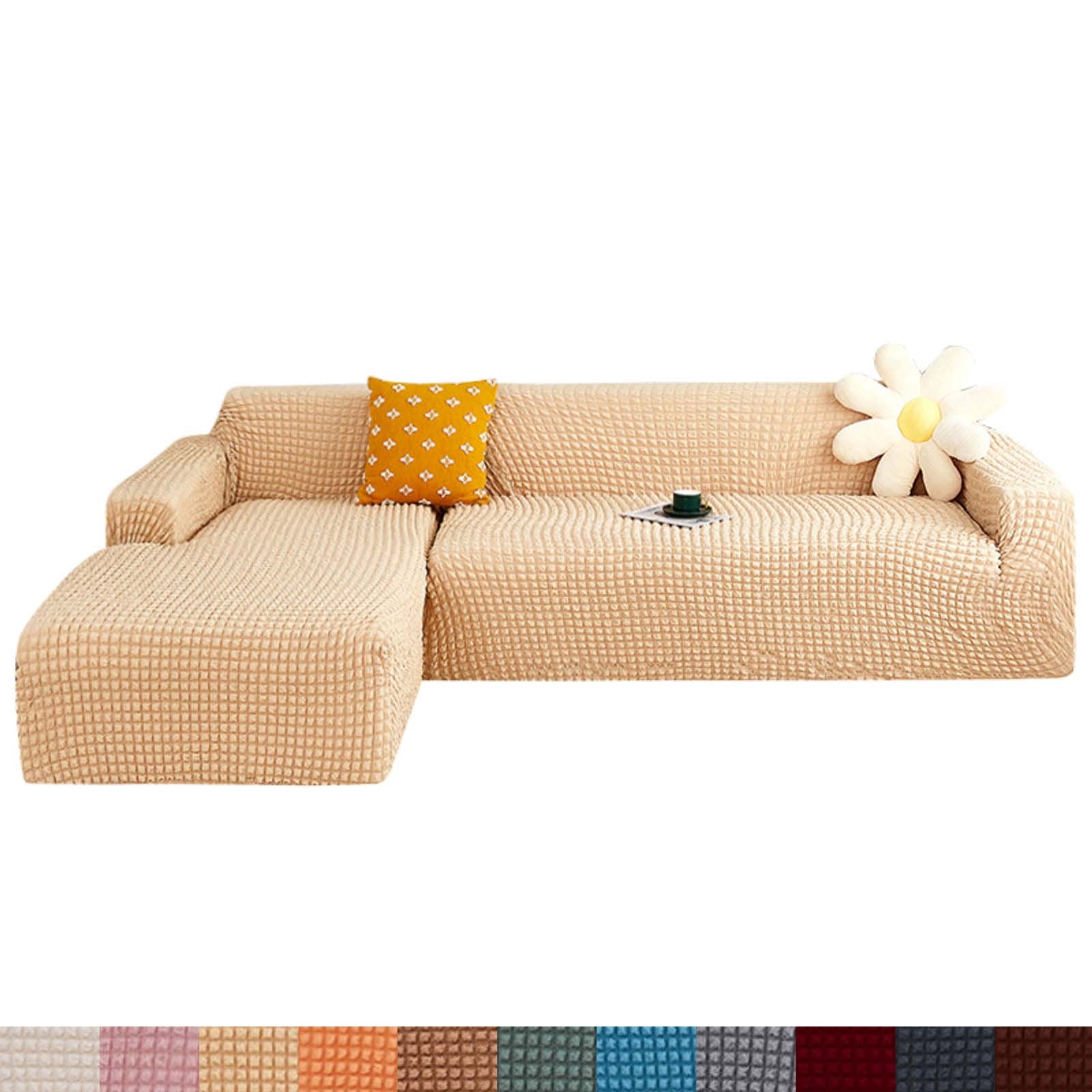 SIELUNO 2 Pcs L Shape Sofa Cover,Sectional Couch Cover Chaise Lounge ...