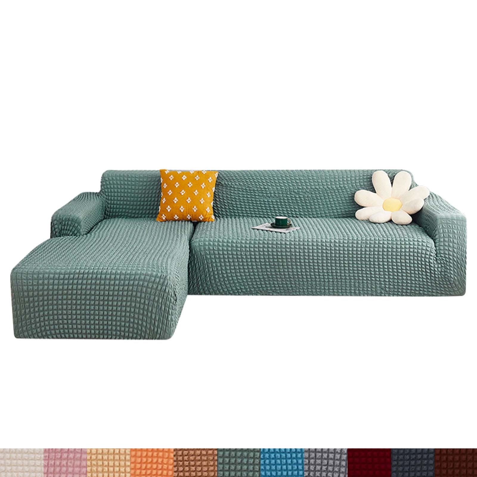 SIELUNO 2 Pcs L Shape Sofa Cover,Sectional Couch Cover Chaise Lounge ...