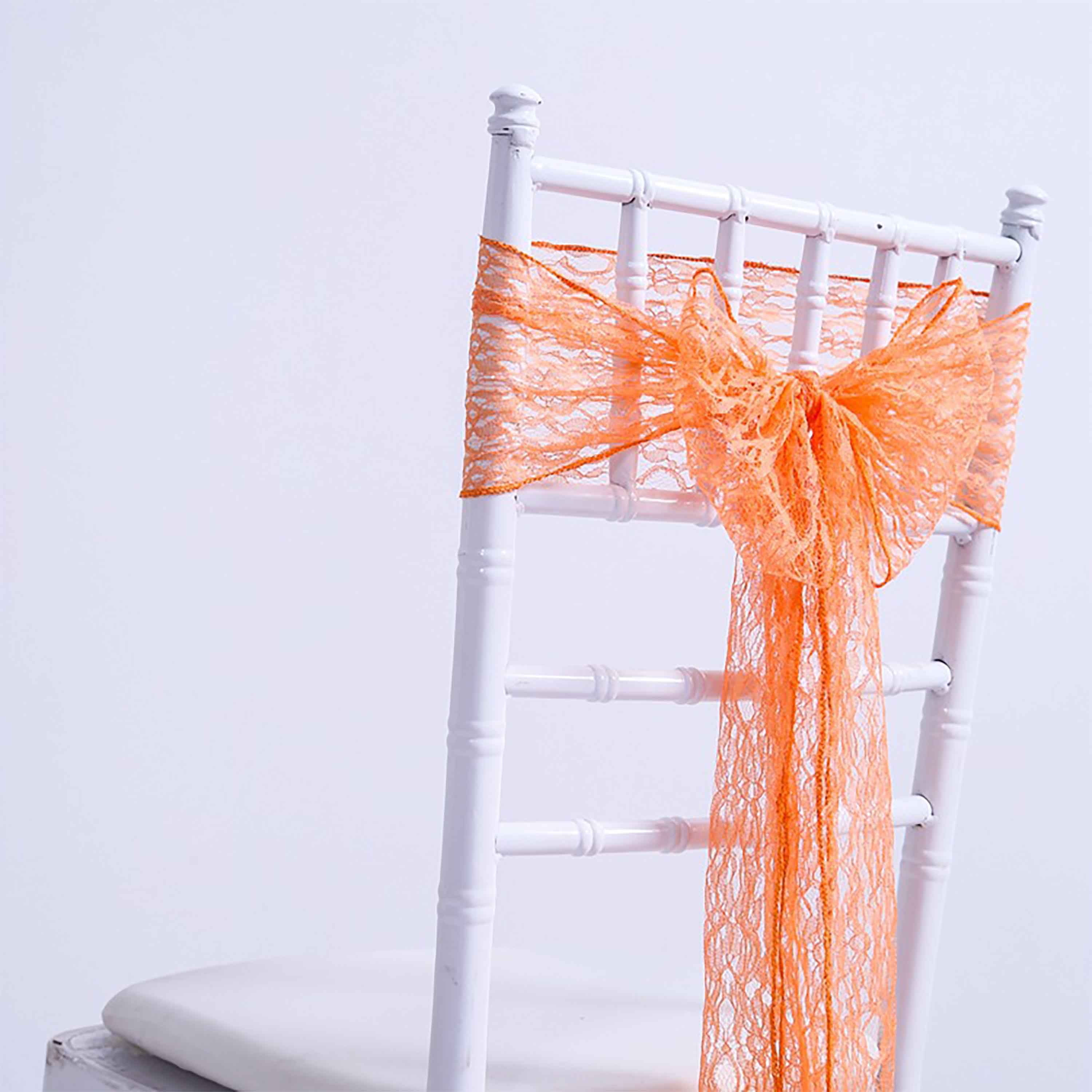 SIELUNO Lace Chair Sashes Ribbons for Folding Chairs Wedding Banquet ...