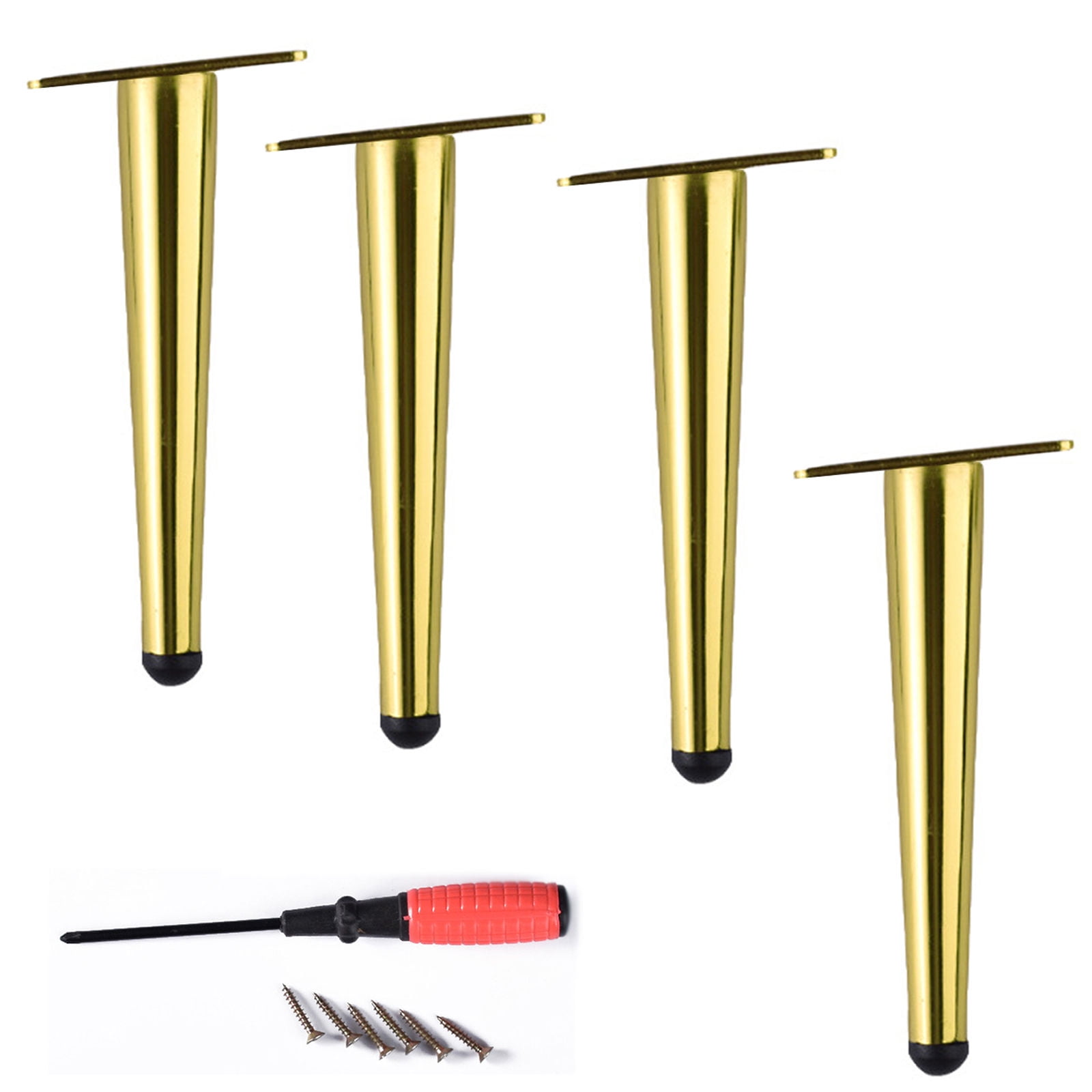 SIELUNO Metal Tapered Furniture Legs Set Of 4,Round Iron Art Sofa Legs ...