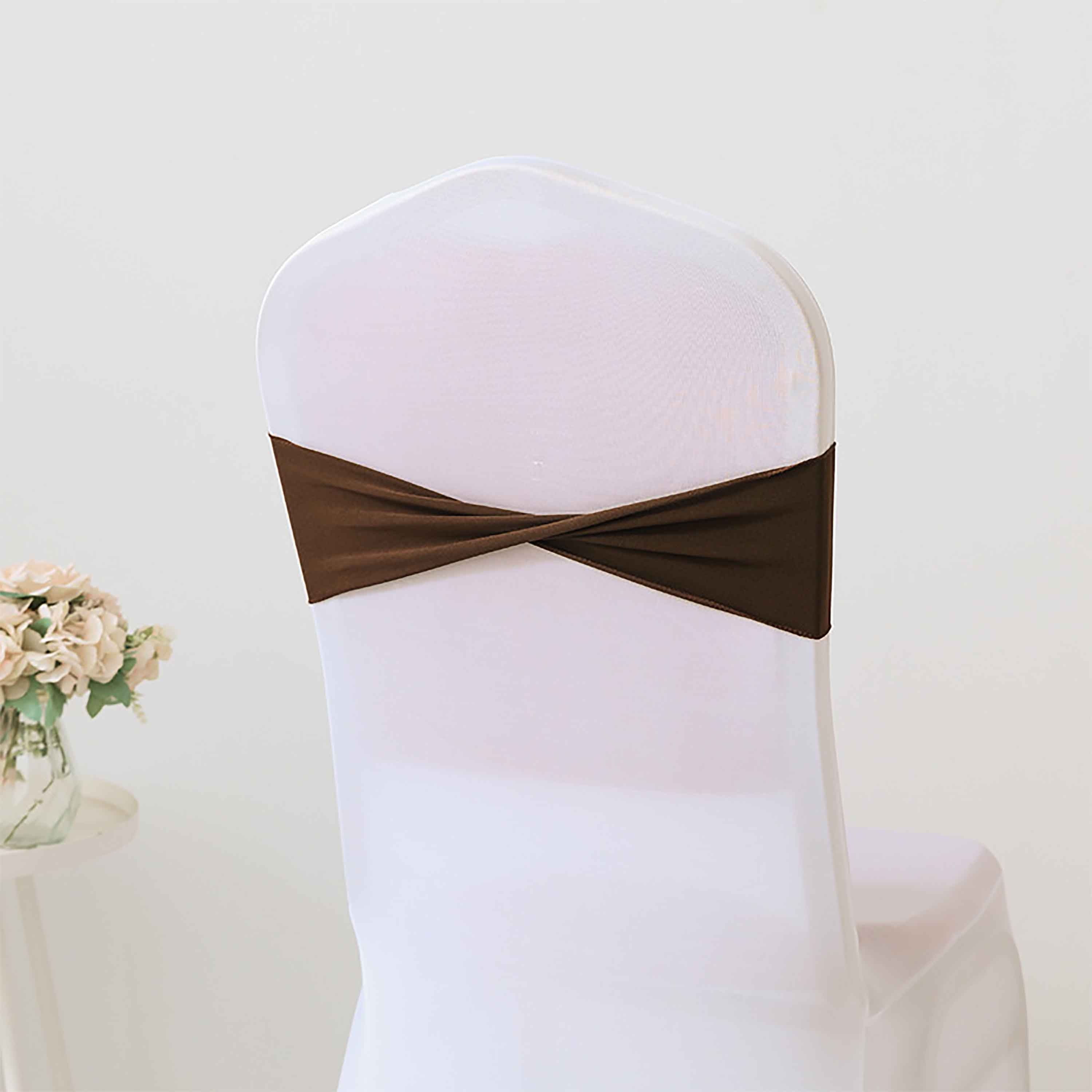 SIELUNO Simple Chair Sashes for Folding Chairs Reusable Wedding Stretch ...