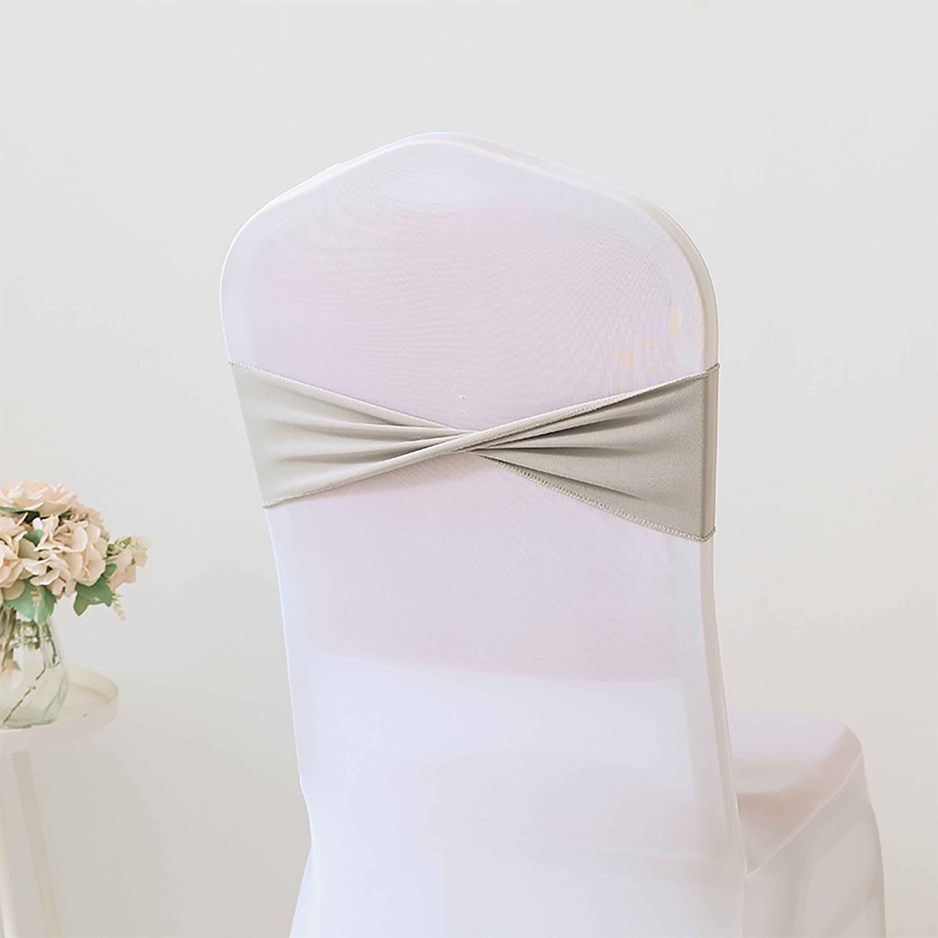 SIELUNO Simple Chair Sashes for Folding Chairs Reusable Wedding Stretch ...