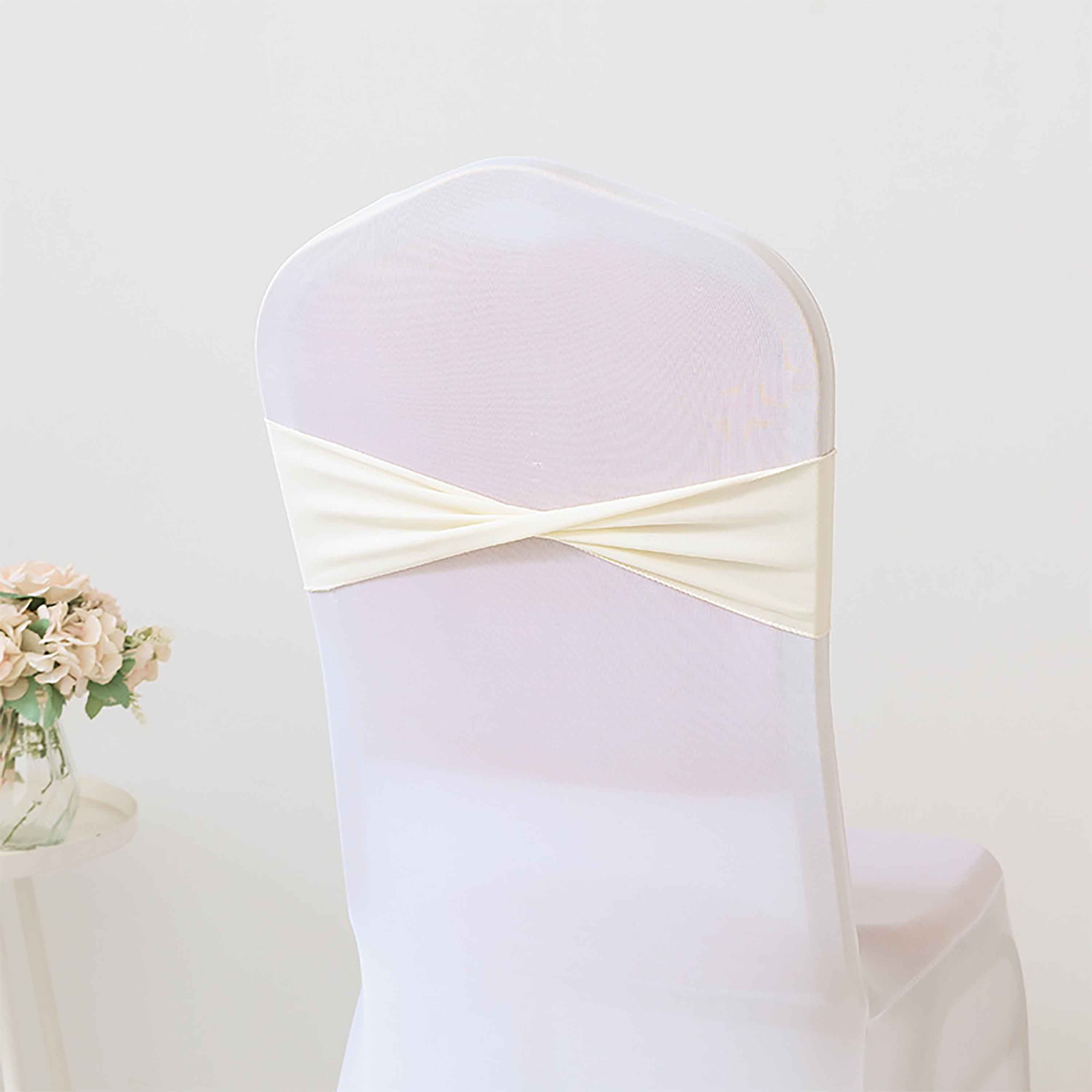 SIELUNO Simple Chair Sashes for Folding Chairs Reusable Wedding Stretch ...