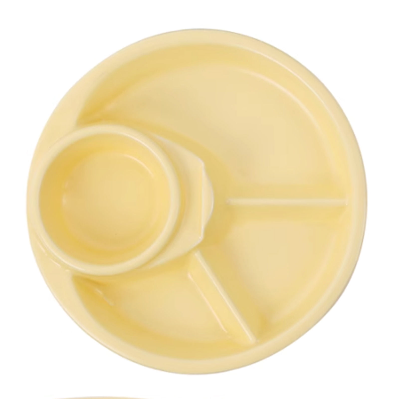 SIELUNO Solid Color Ceramic Divided Dinner Plates for Adults,Divided ...