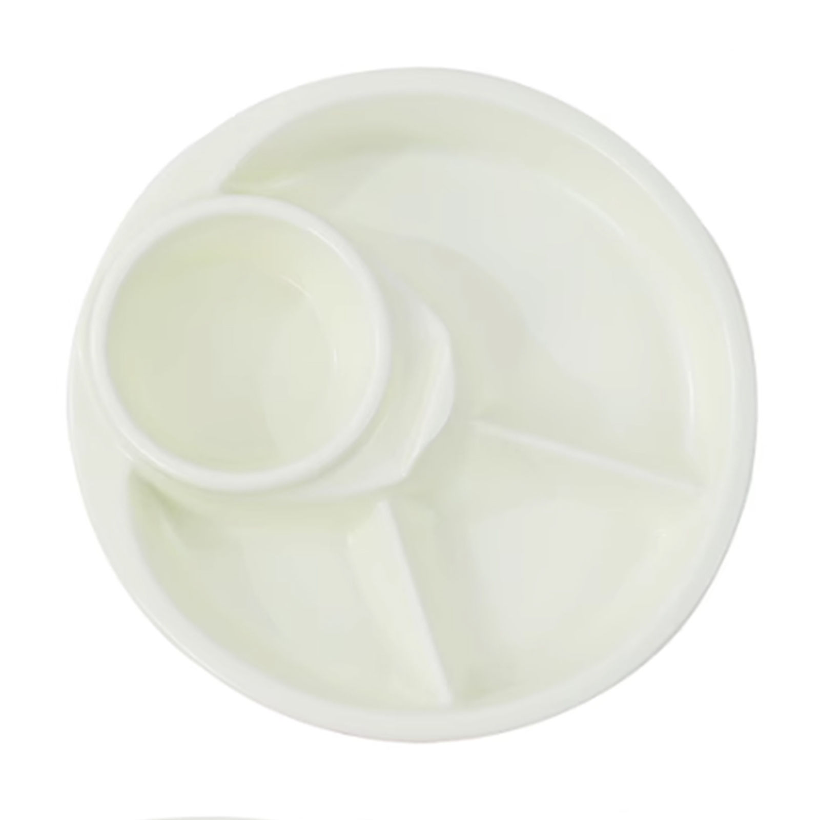 SIELUNO Solid Color Ceramic Divided Dinner Plates for Adults,Divided ...