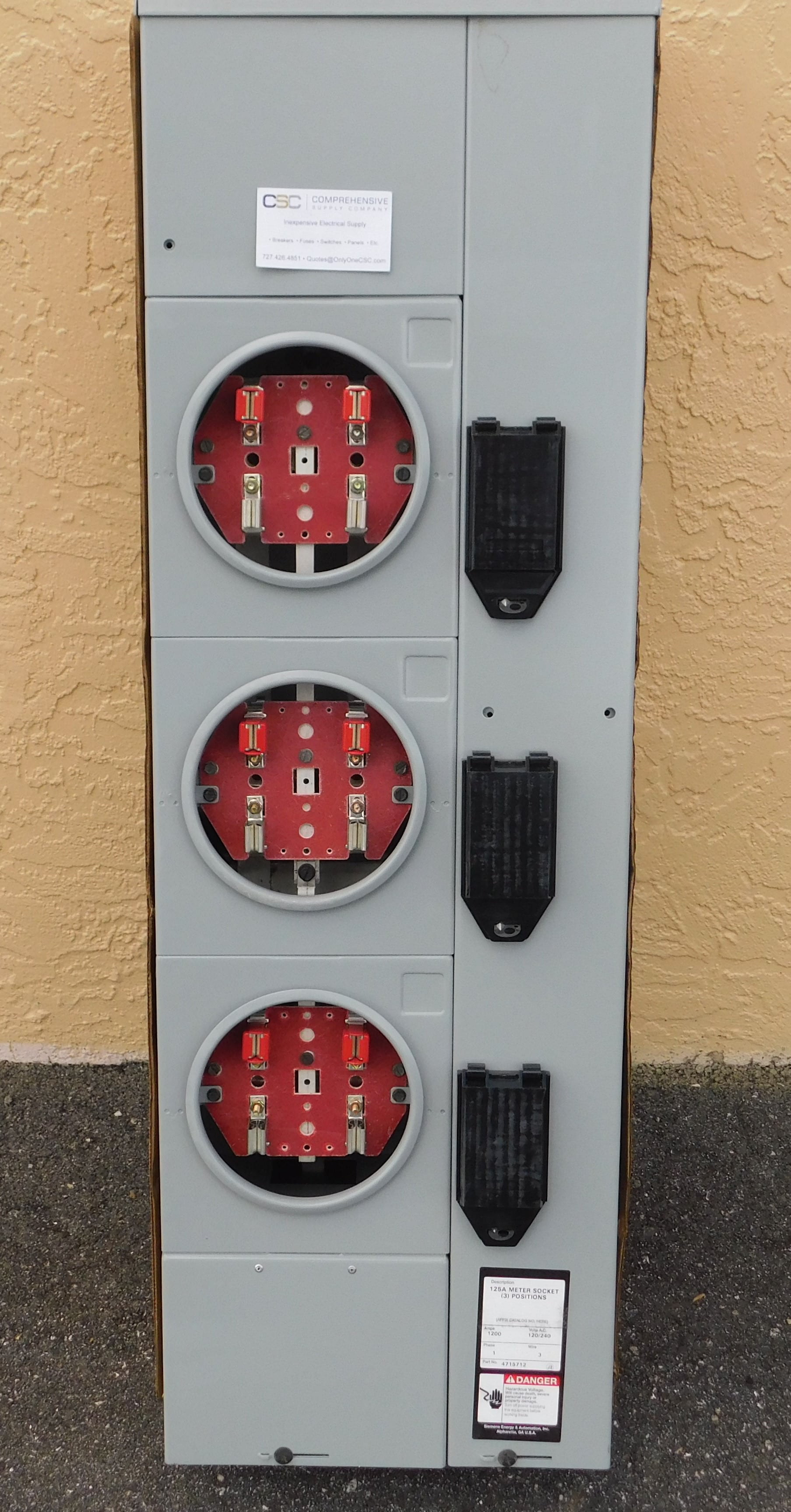 SIEMENS 125A AMP 120/240V 1PH/3W 3 POS NEMA 3R HORN BYPASS RING TYPE ...