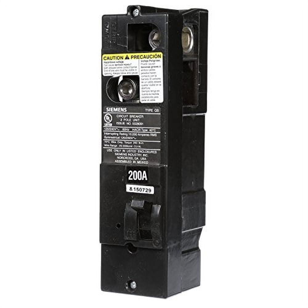 SIEMENS 200A AMP 2P POLE 10kA@120/240V PLUG ON MAIN CIRCUIT BREAKER ...
