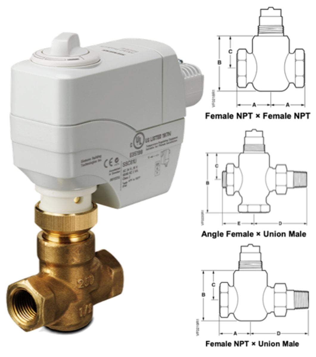 SIEMENS 261-02039 MT Series 2-Way N.O. Valve Actuator Assembly, 24Vac ...