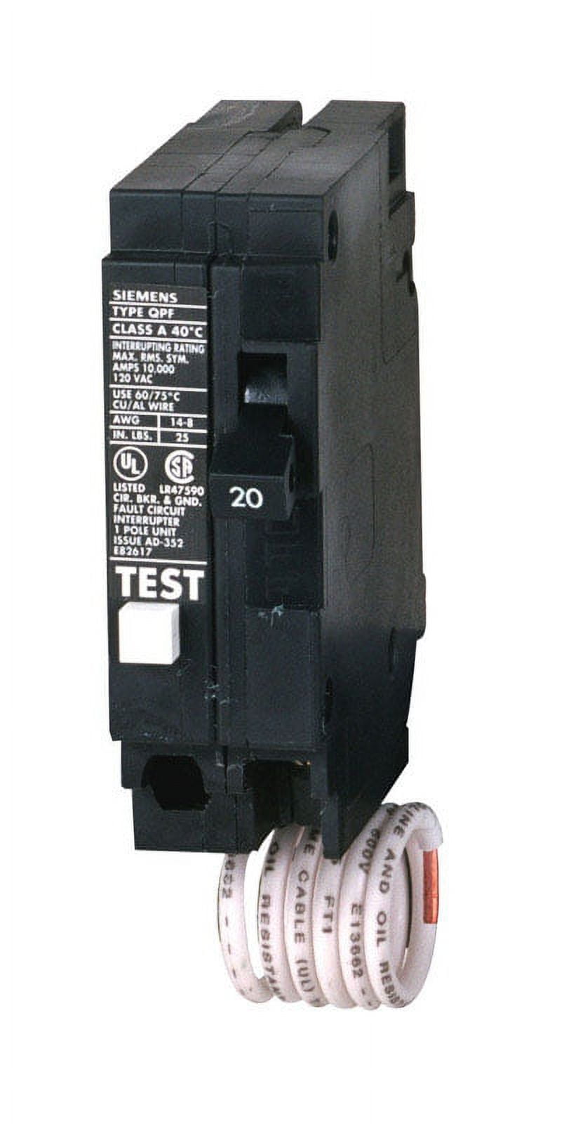 Siemens QF120A Ground Fault Circuit Interrupter, 20 Amp, 1 Pole, 120V ...