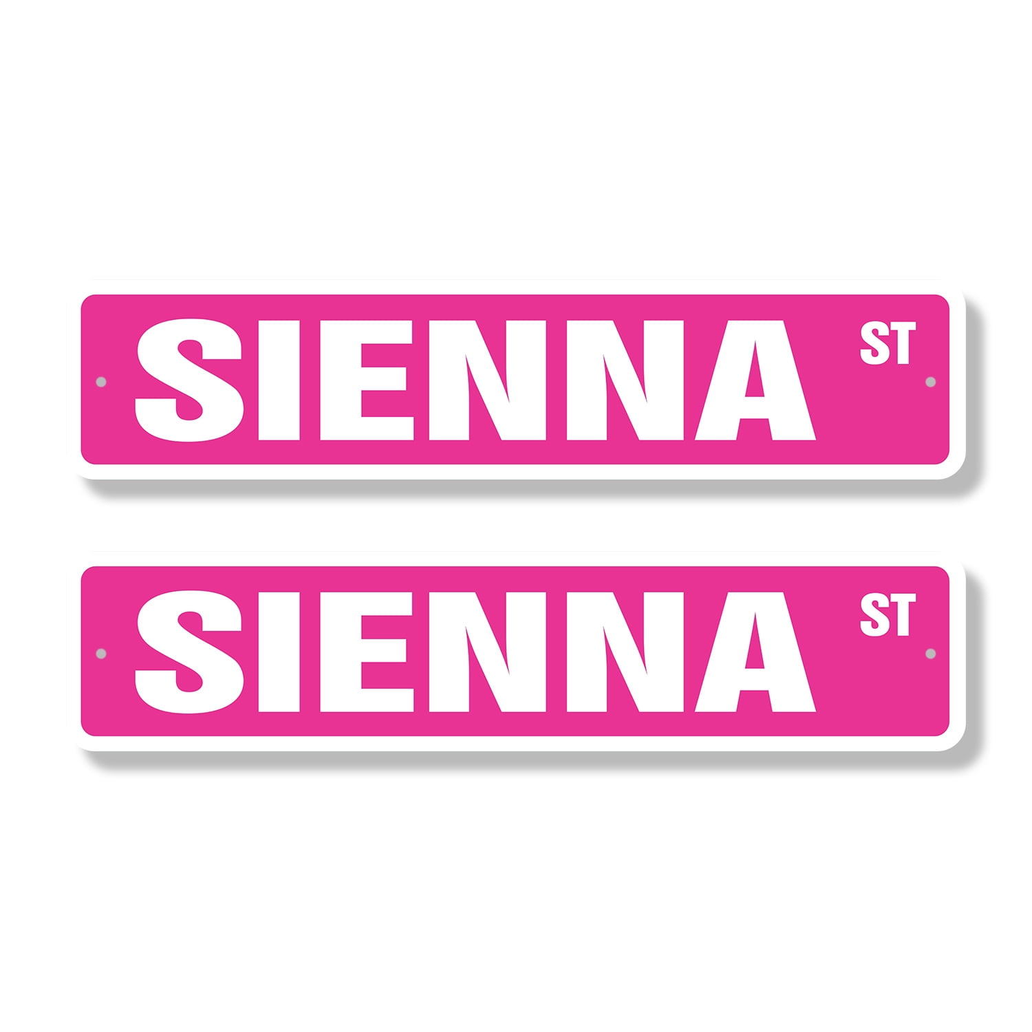 SIENNA Classic Street Sign (2 Pack) Childrens Name Room Sign Road Sign ...