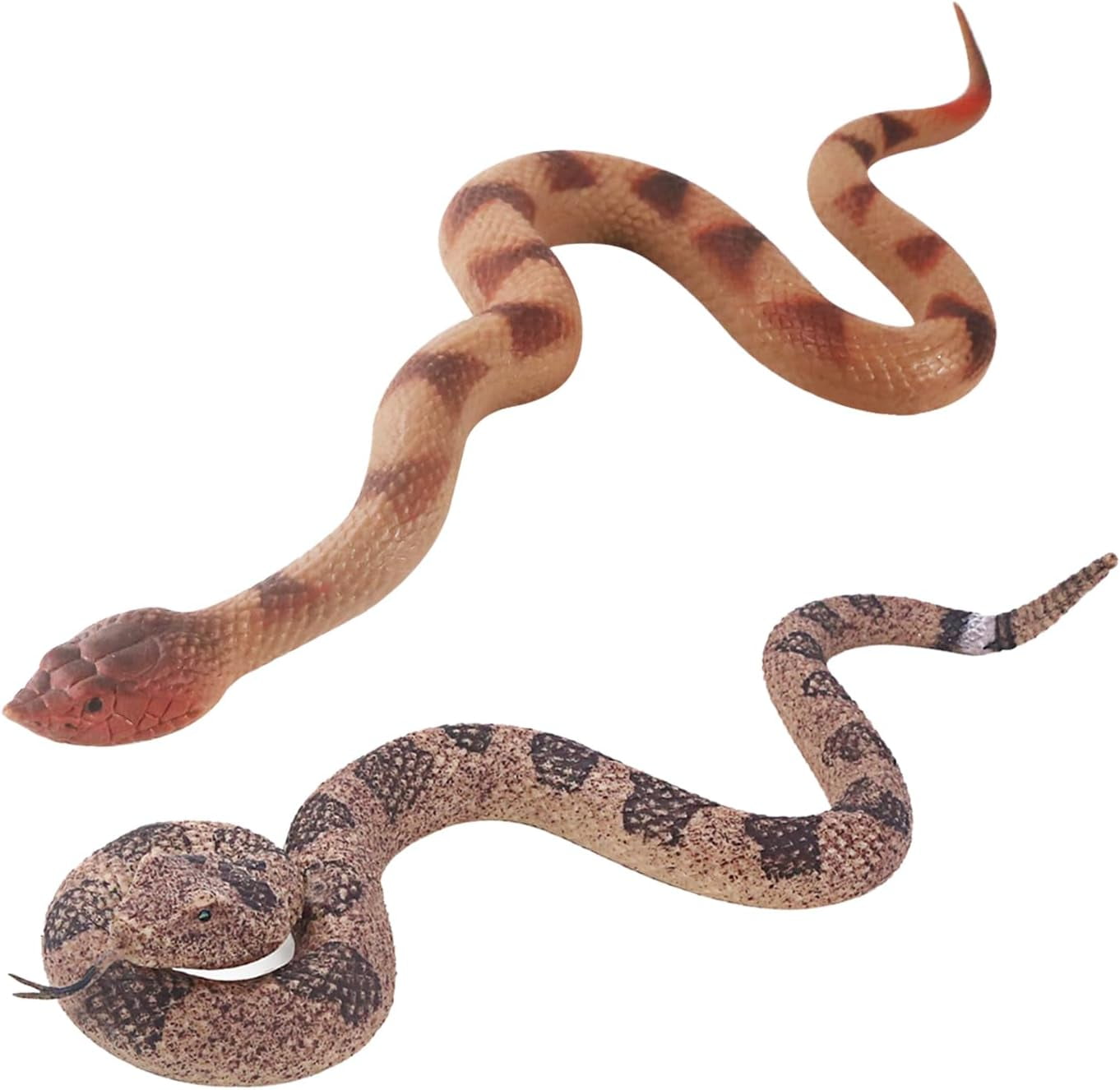 SIENON Realistic Fake Snakes Toy Soft Rubber Snake Figure Garden Snake ...