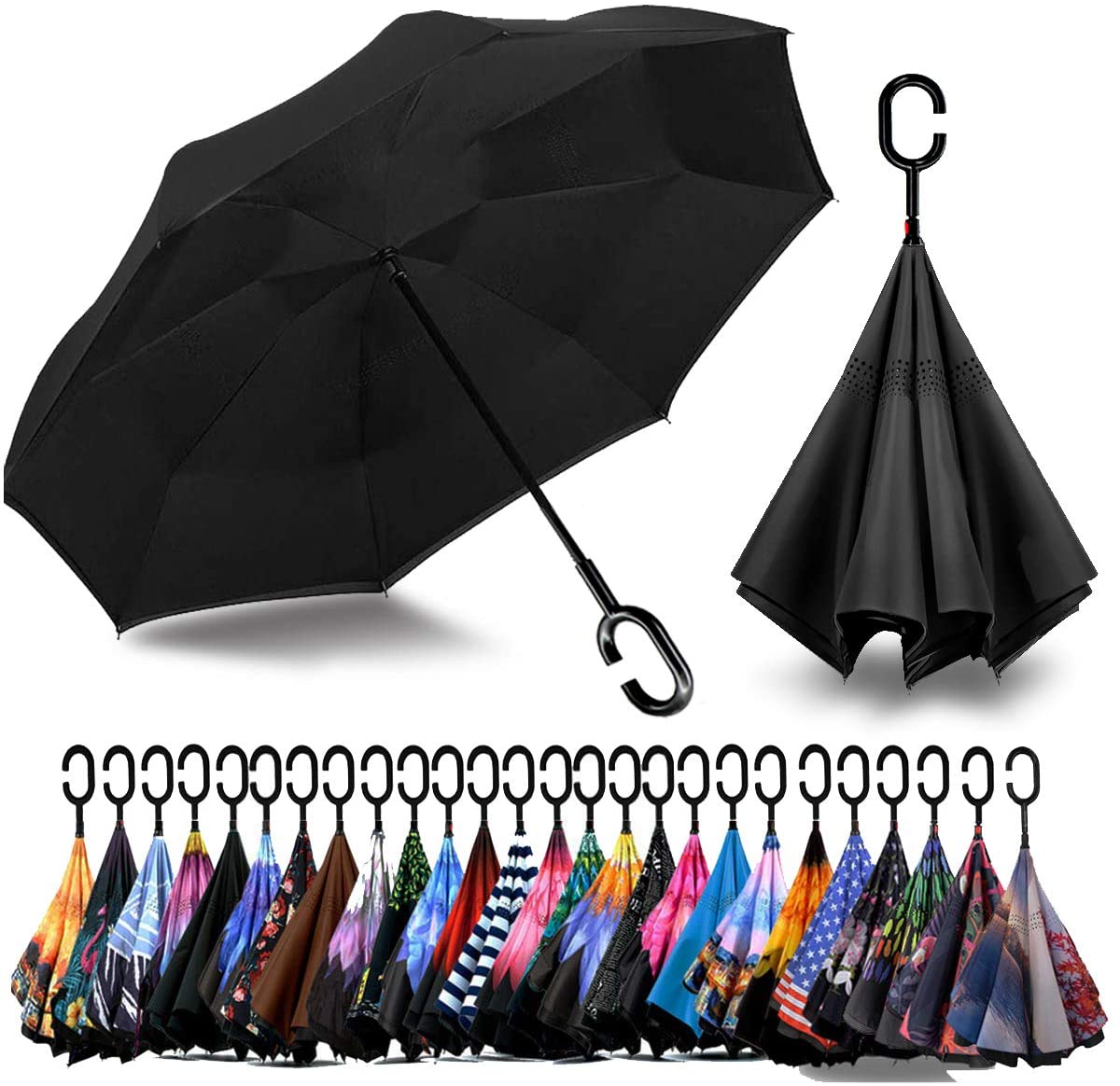 SIEPASA 40/ Inch Inverted Reverse Upside Down Umbrella, Extra Large ...