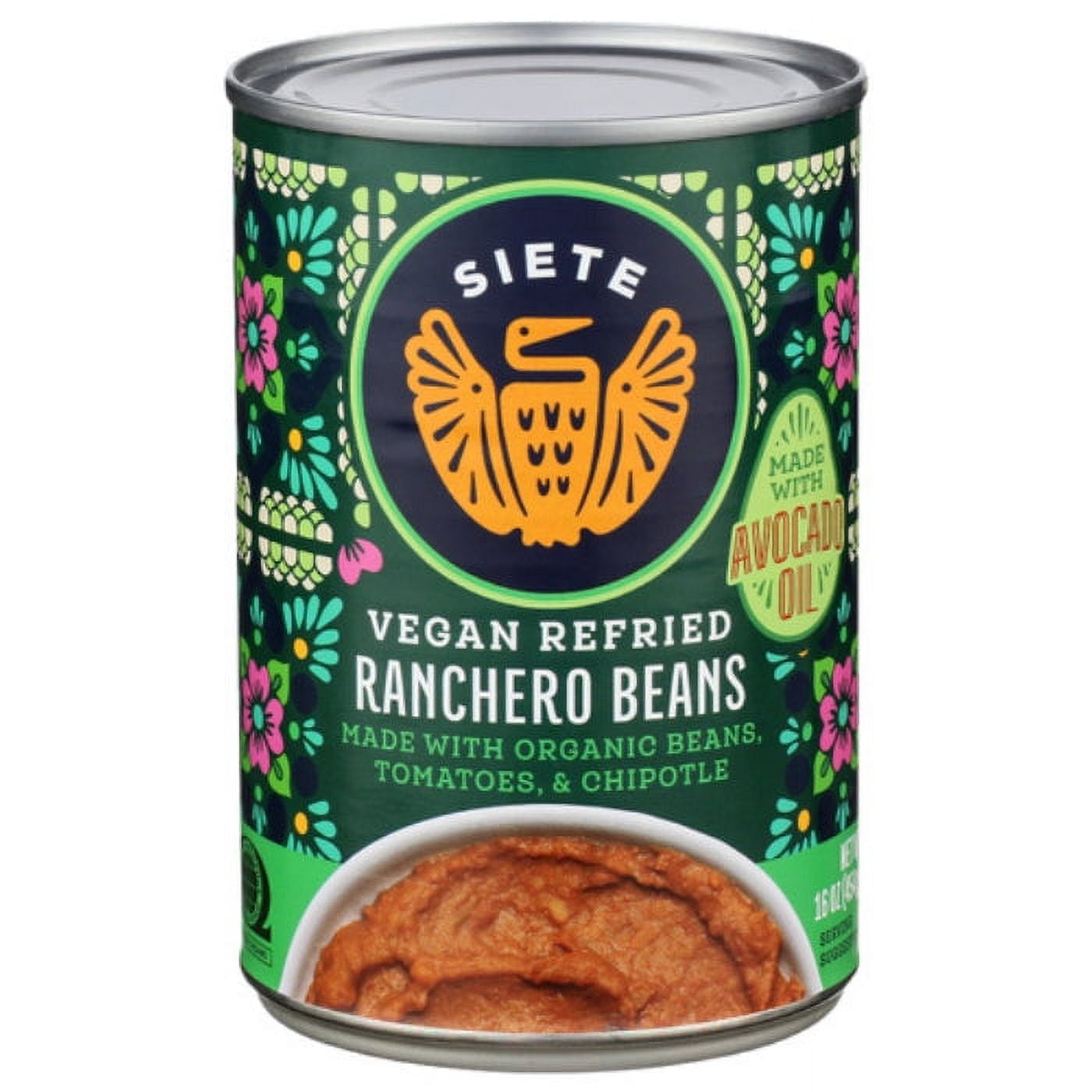 Siete Refried Ranchero Beans, 16 oz, Pack of 12 - Walmart.com