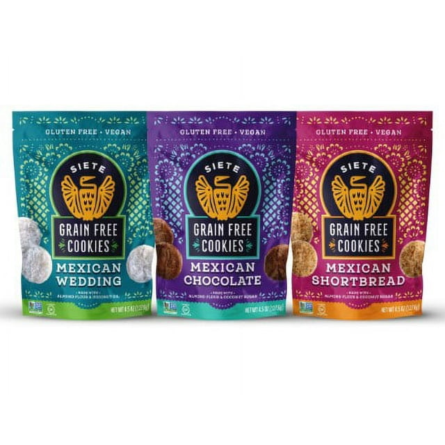 SIETE Mexican Shortbread Cookies Snacks - 3 PACK with Coconut Sugar ...