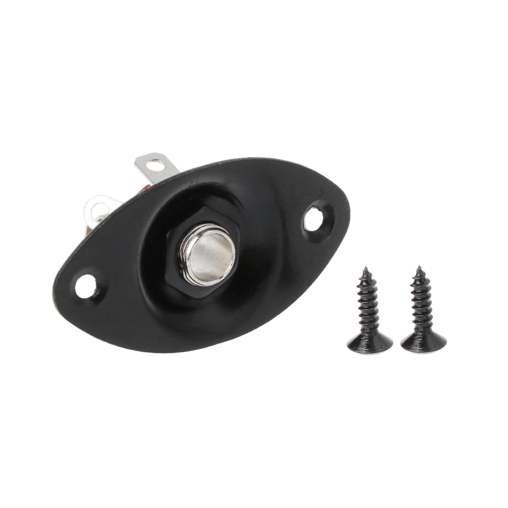 SIEYIO 1/4'' Electric Guitar Jack Output Plate Socket Jackplate Black ...