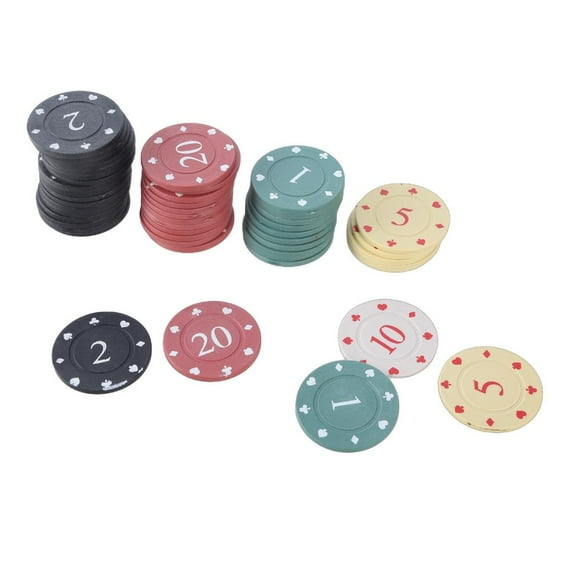 SIEYIO 100Pcs Roulettes Game Bingo Chip Plastic Casino Poker Chip with ...