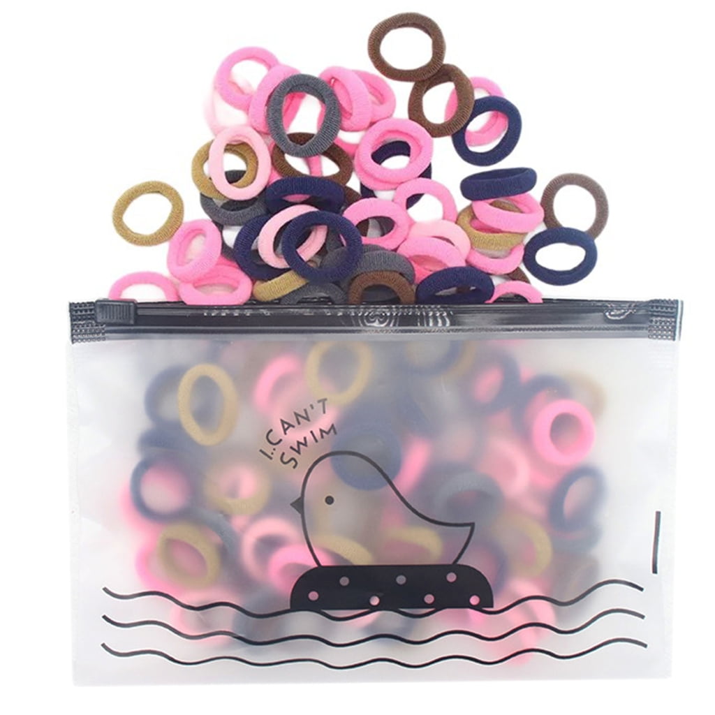 SIEYIO 100pcs Cute Hair Bobbles for Women Girl Assorted Colors Elastic ...