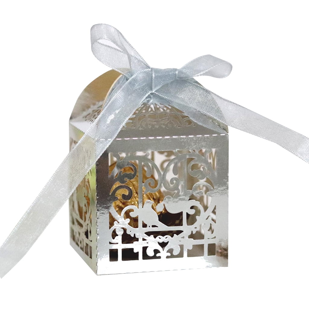 SIEYIO 100pcs Laser Cut Boxes Thank You Gift Boxes Wedding Party Favor ...