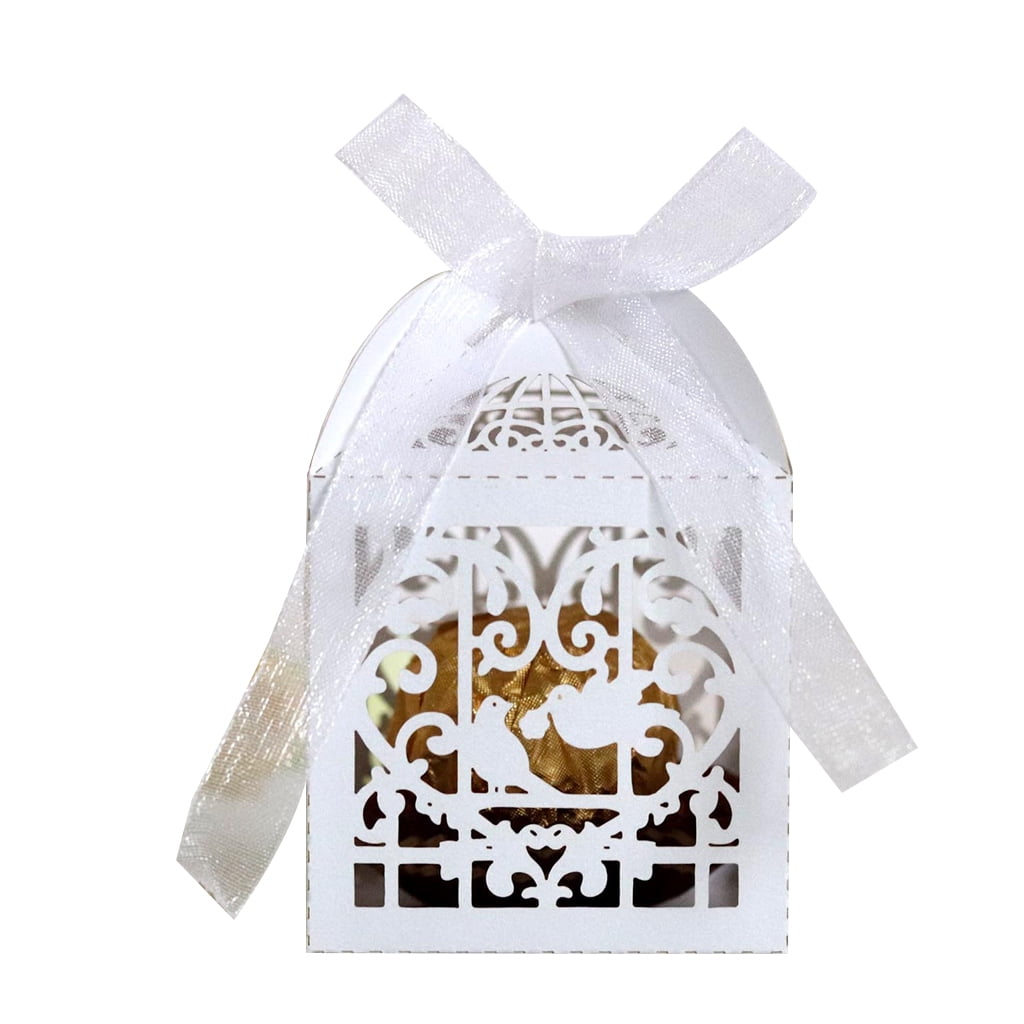 SIEYIO 100pcs Laser Cut Boxes Thank You Gift Boxes Wedding Party Favor ...