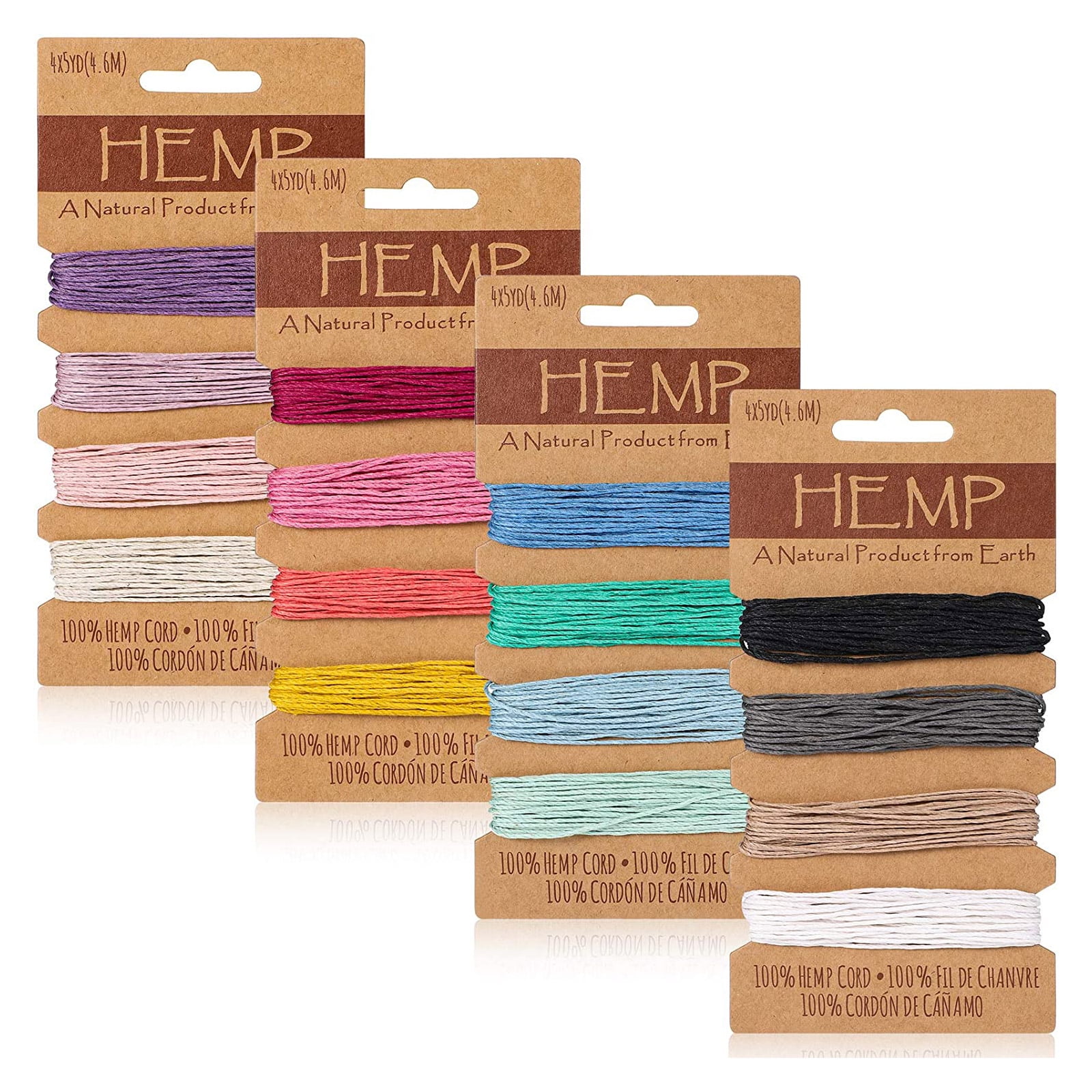 SIEYIO 16 Colors Colored Hemp Rope 1mm Hemp Waxed Hemp Rope Diy Braided ...